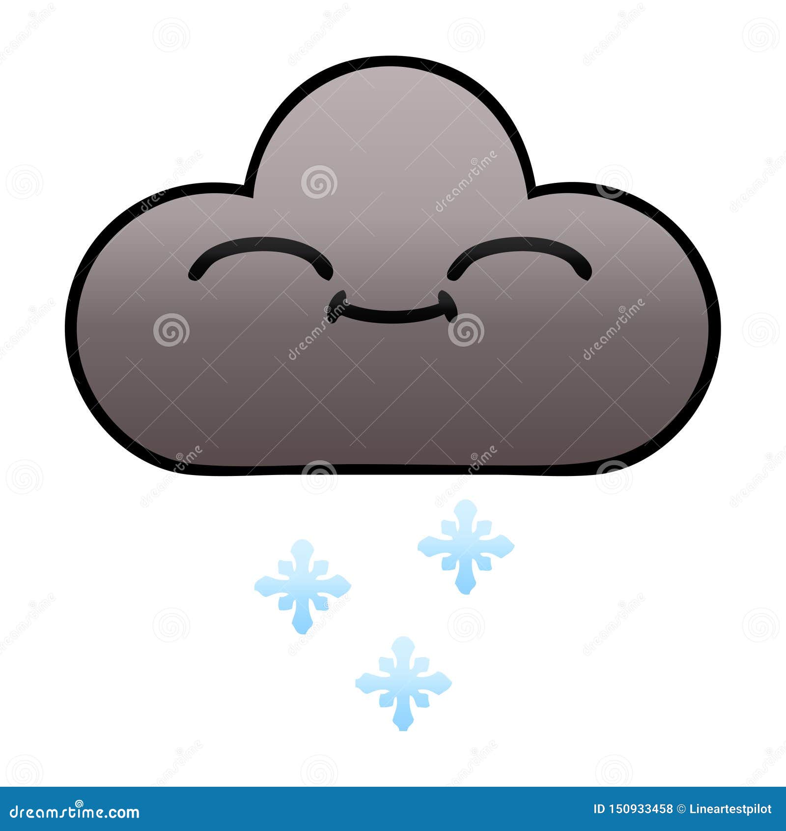 A Creative Gradient Shaded Cartoon Happy Snow Cloud Stock Vector ...