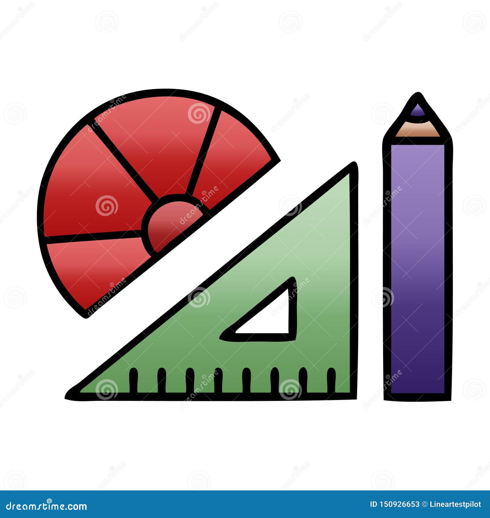 A Creative Gradient Shaded Cartoon Maths Kit Stock Vector ...
