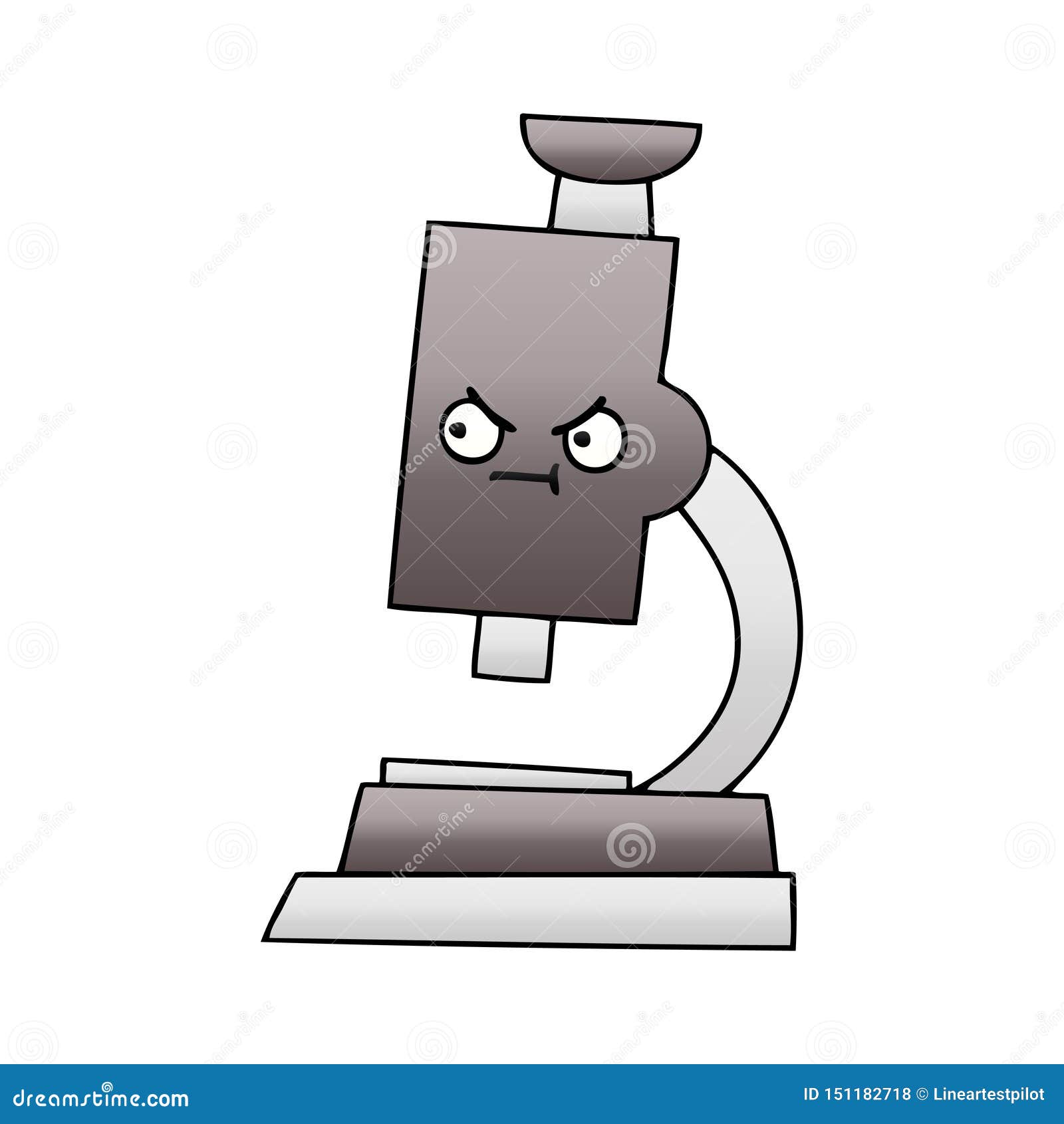 A Creative Gradient Shaded Cartoon Microscope Stock Vector ...
