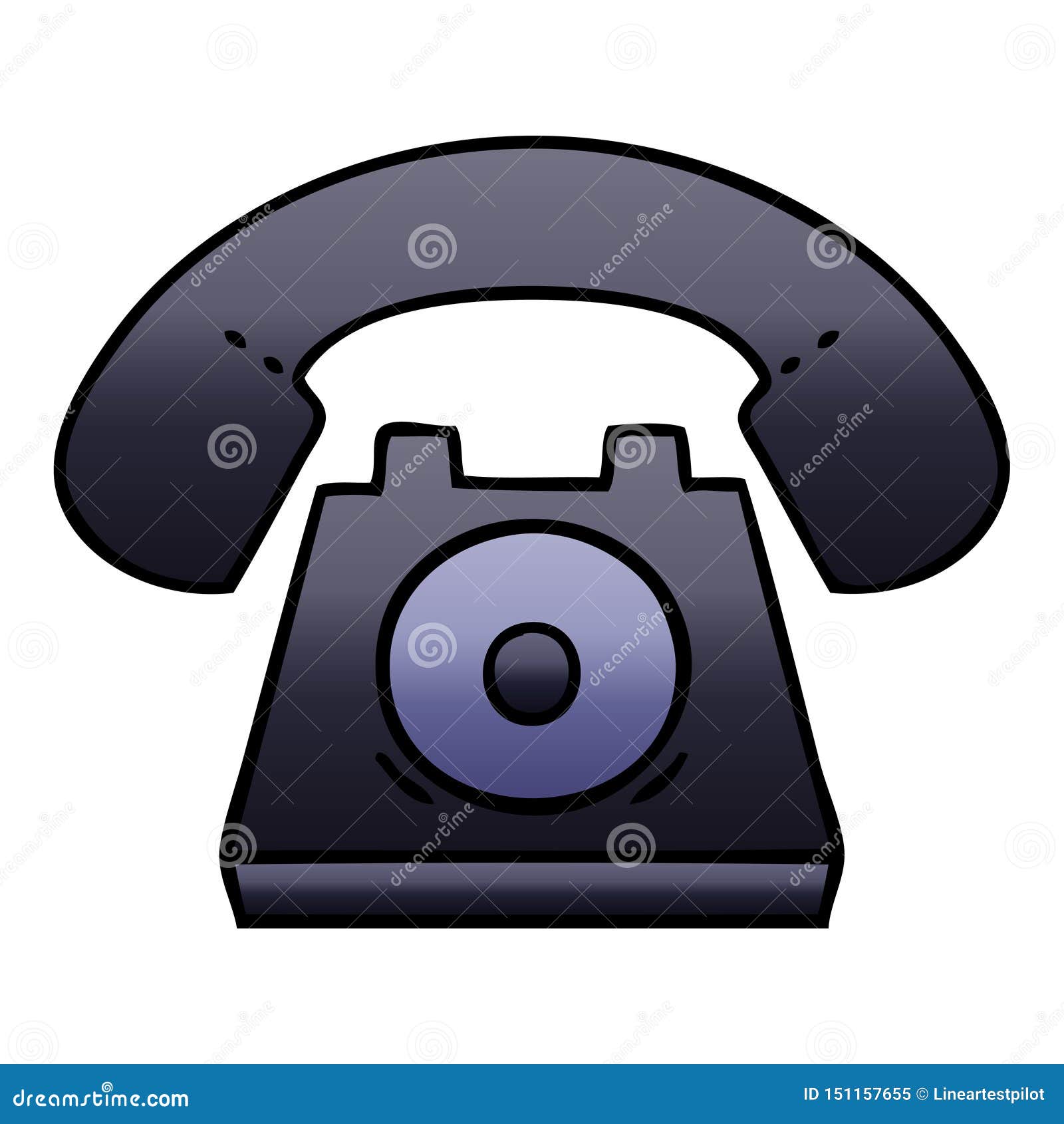 A Creative Gradient Shaded Cartoon Old Telephone Stock Vector ...