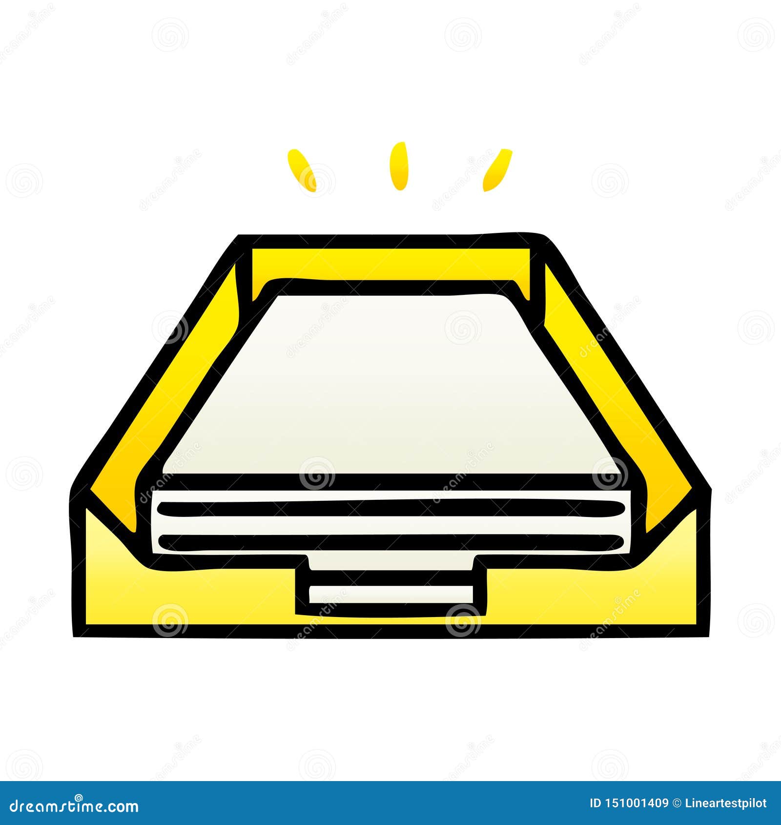 A Creative Gradient Shaded Cartoon Paper Stack in Tray Stock Vector ...