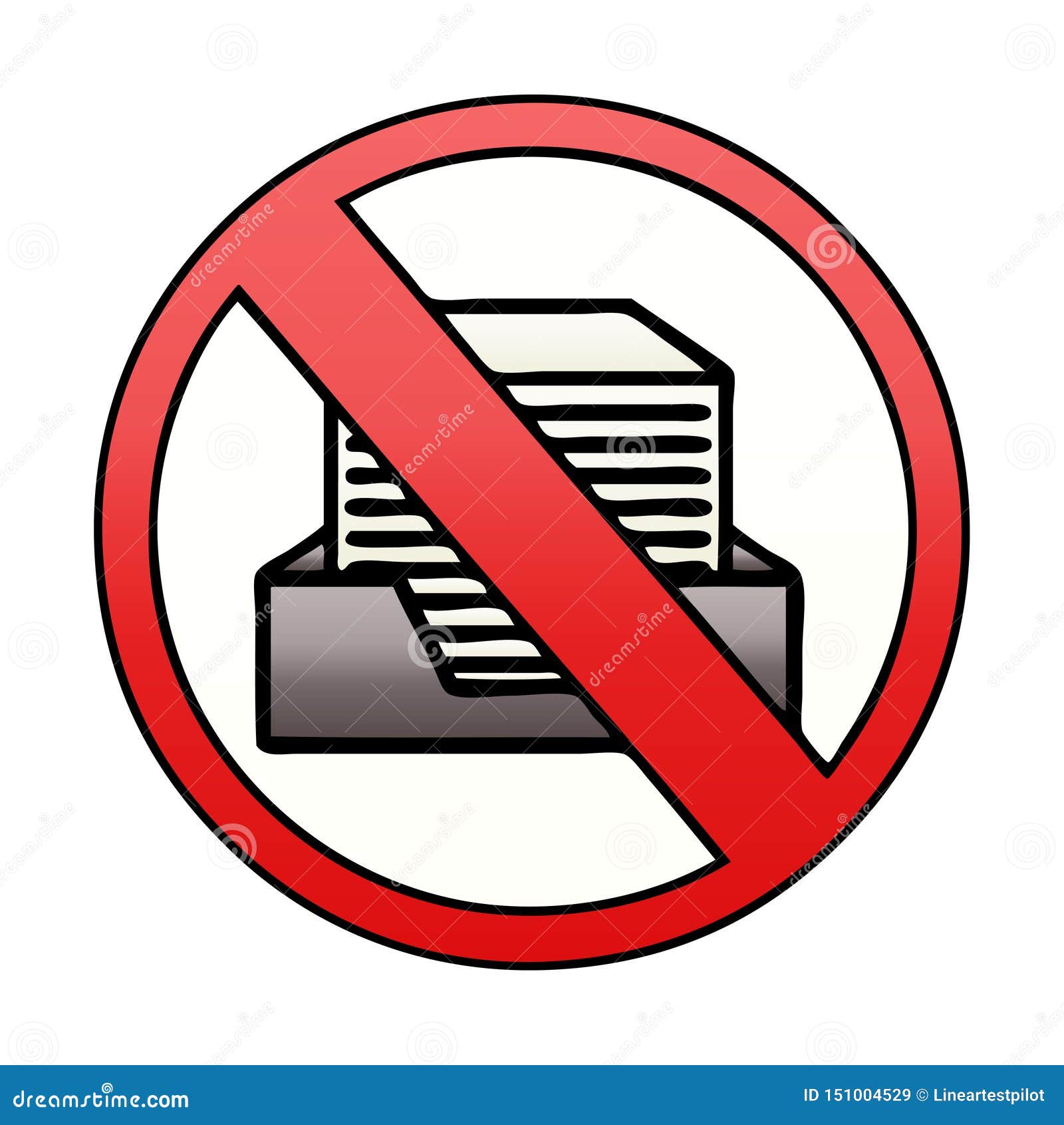 A Creative Gradient Shaded Cartoon Paperless Office Symbol Stock Vector ...