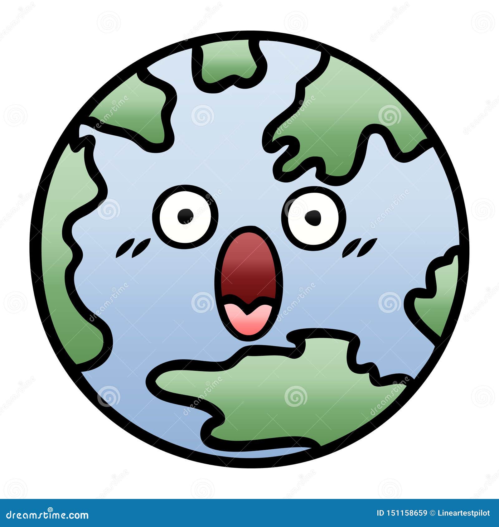 A Creative Gradient Shaded Cartoon Planet Earth Stock Vector ...