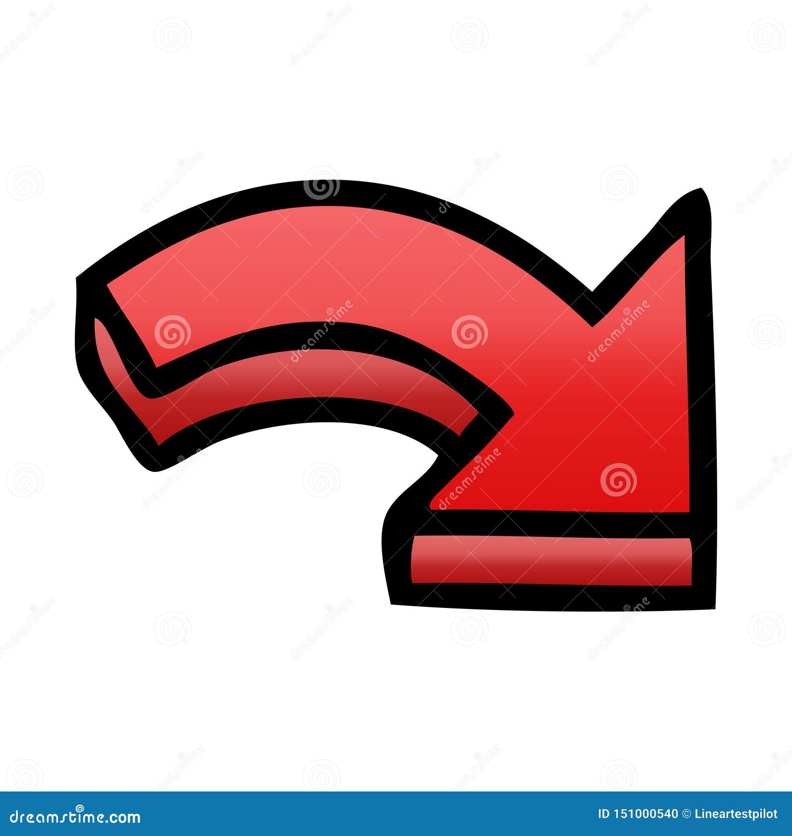 A Creative Gradient Shaded Cartoon Pointing Arrow Stock Vector ...