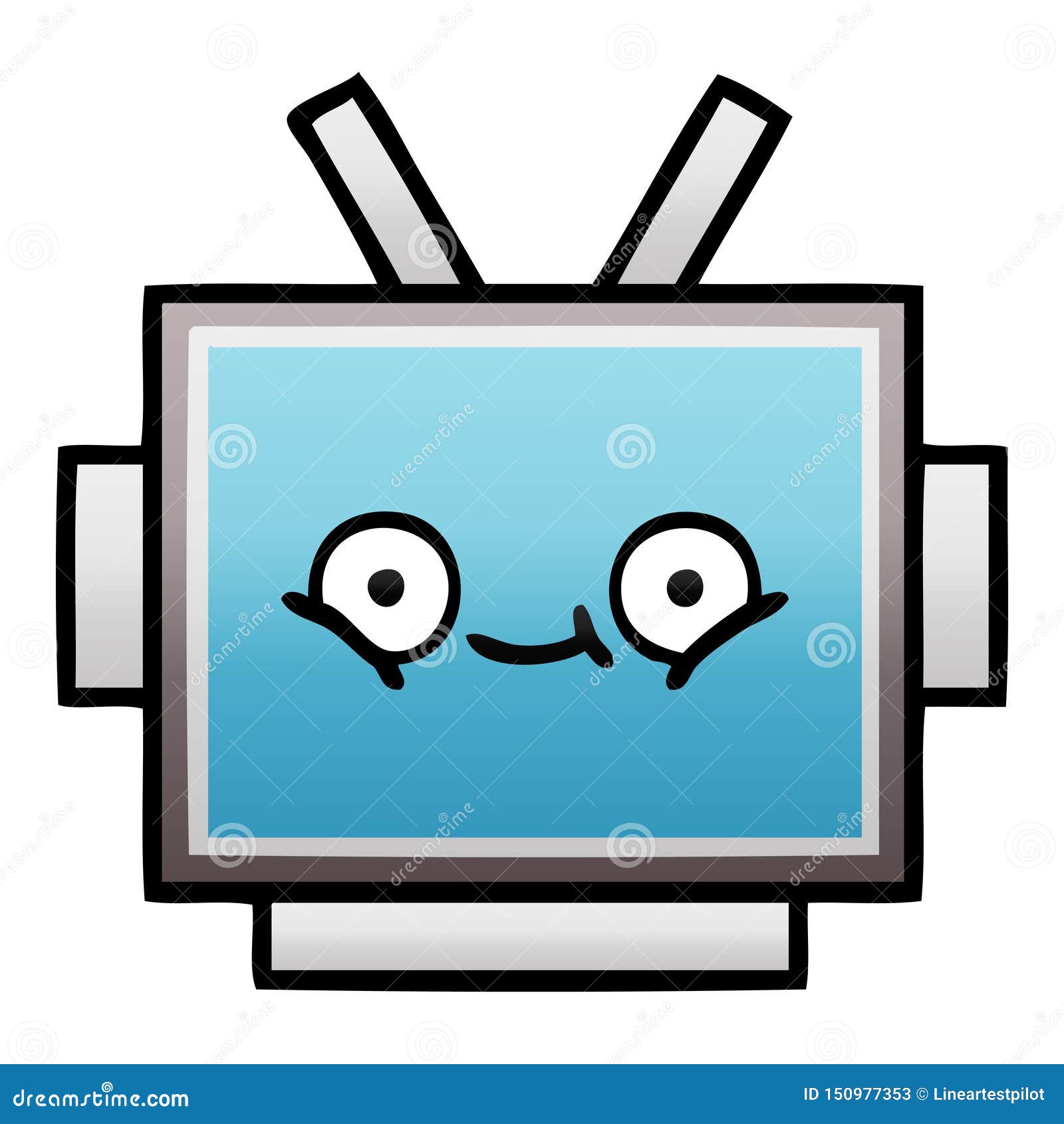 A Creative Gradient Shaded Cartoon Robot Head Stock Vector ...