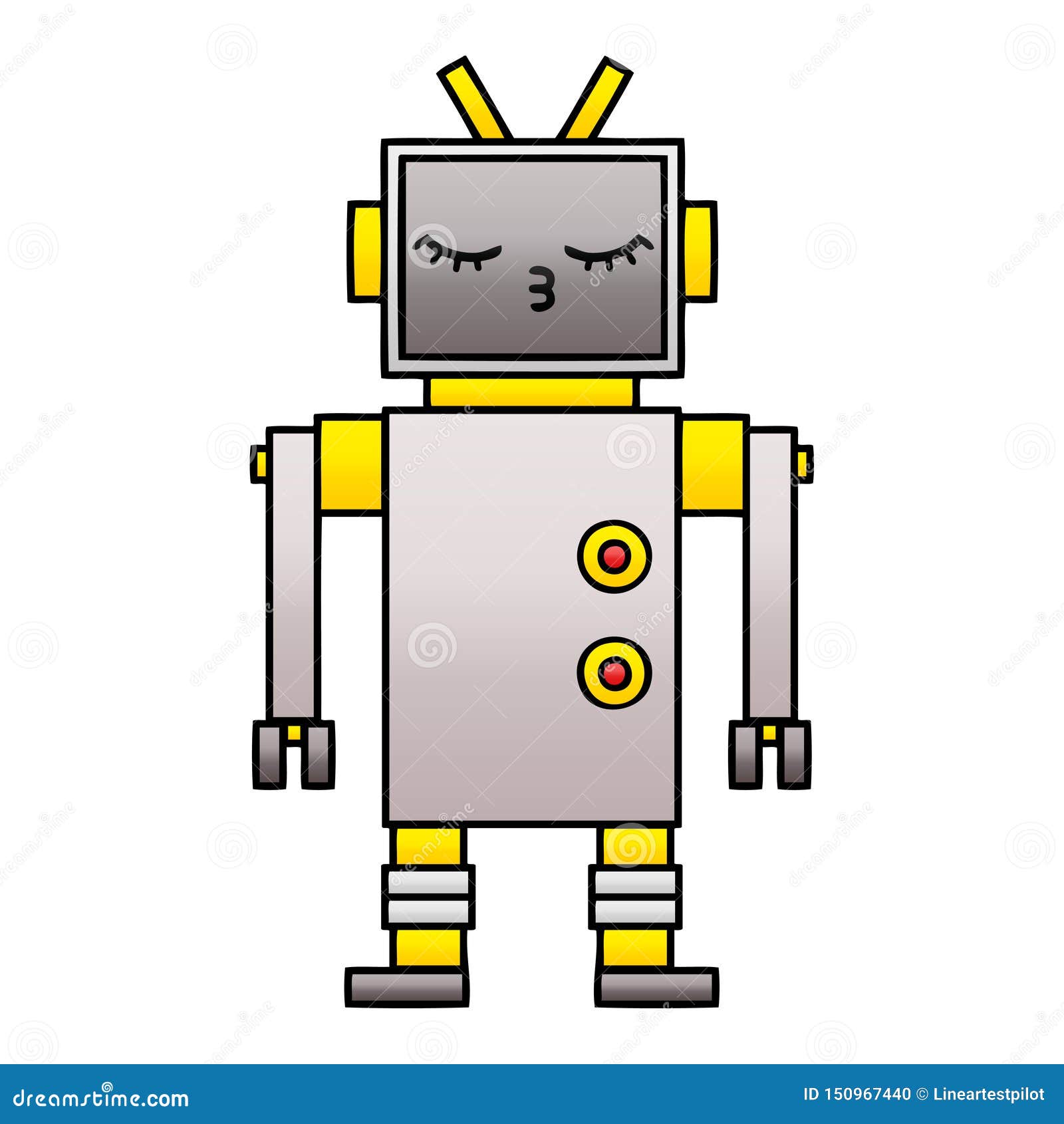 A Creative Gradient Shaded Cartoon Robot Stock Vector - Illustration of ...