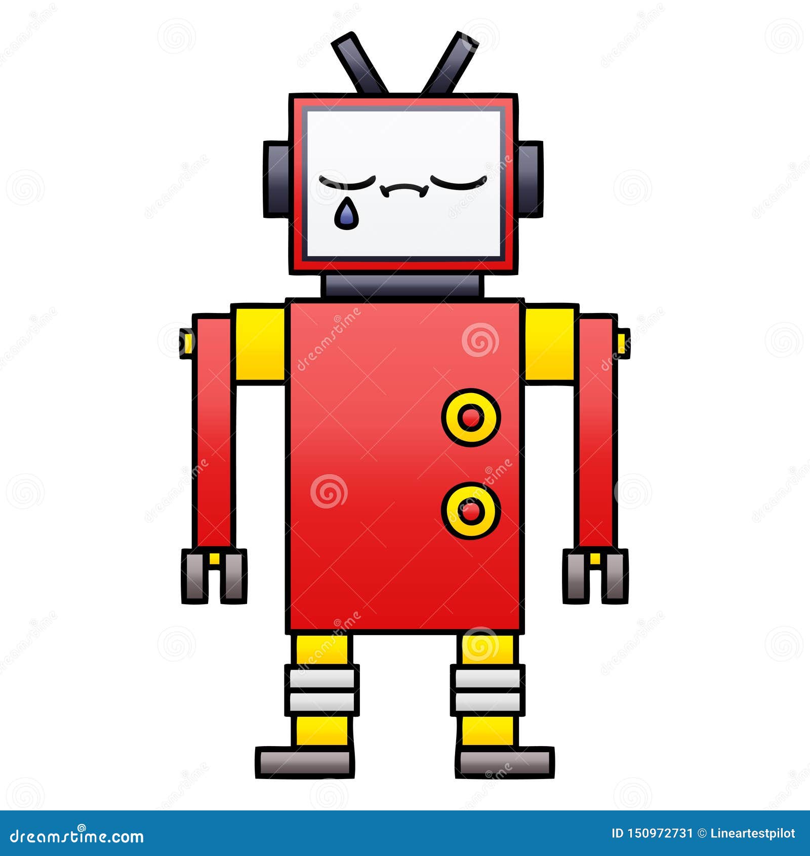 A Creative Gradient Shaded Cartoon Robot Stock Vector - Illustration of ...