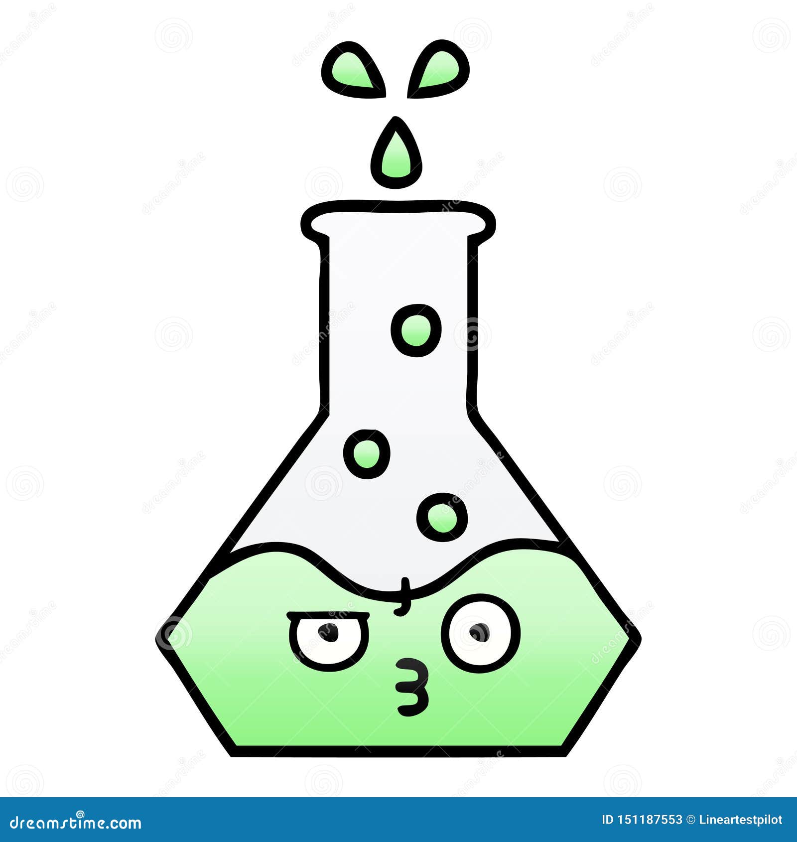 A Creative Gradient Shaded Cartoon Science Beaker Stock Vector ...