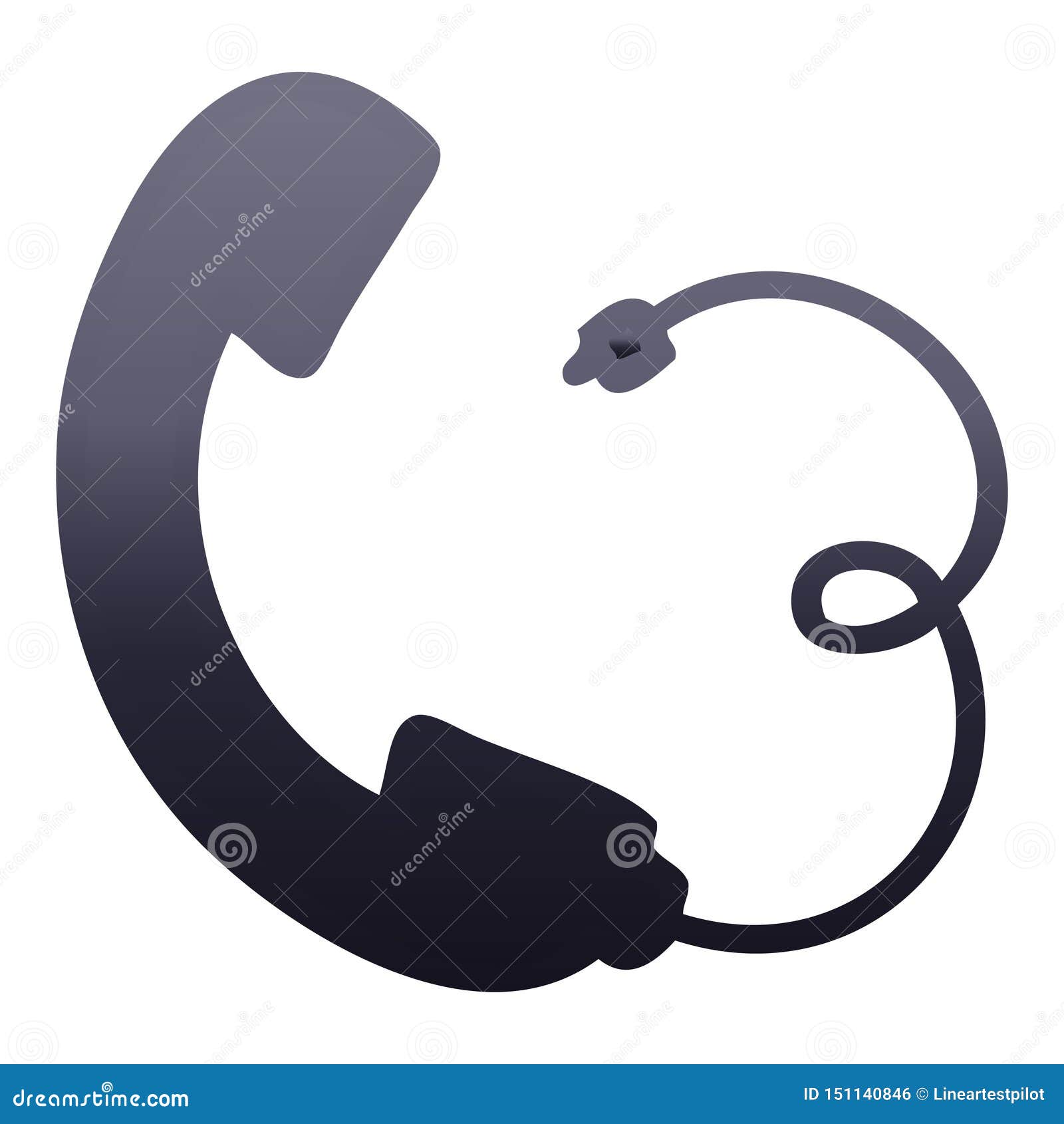 A Creative Gradient Shaded Cartoon Telephone Receiver Stock Vector ...