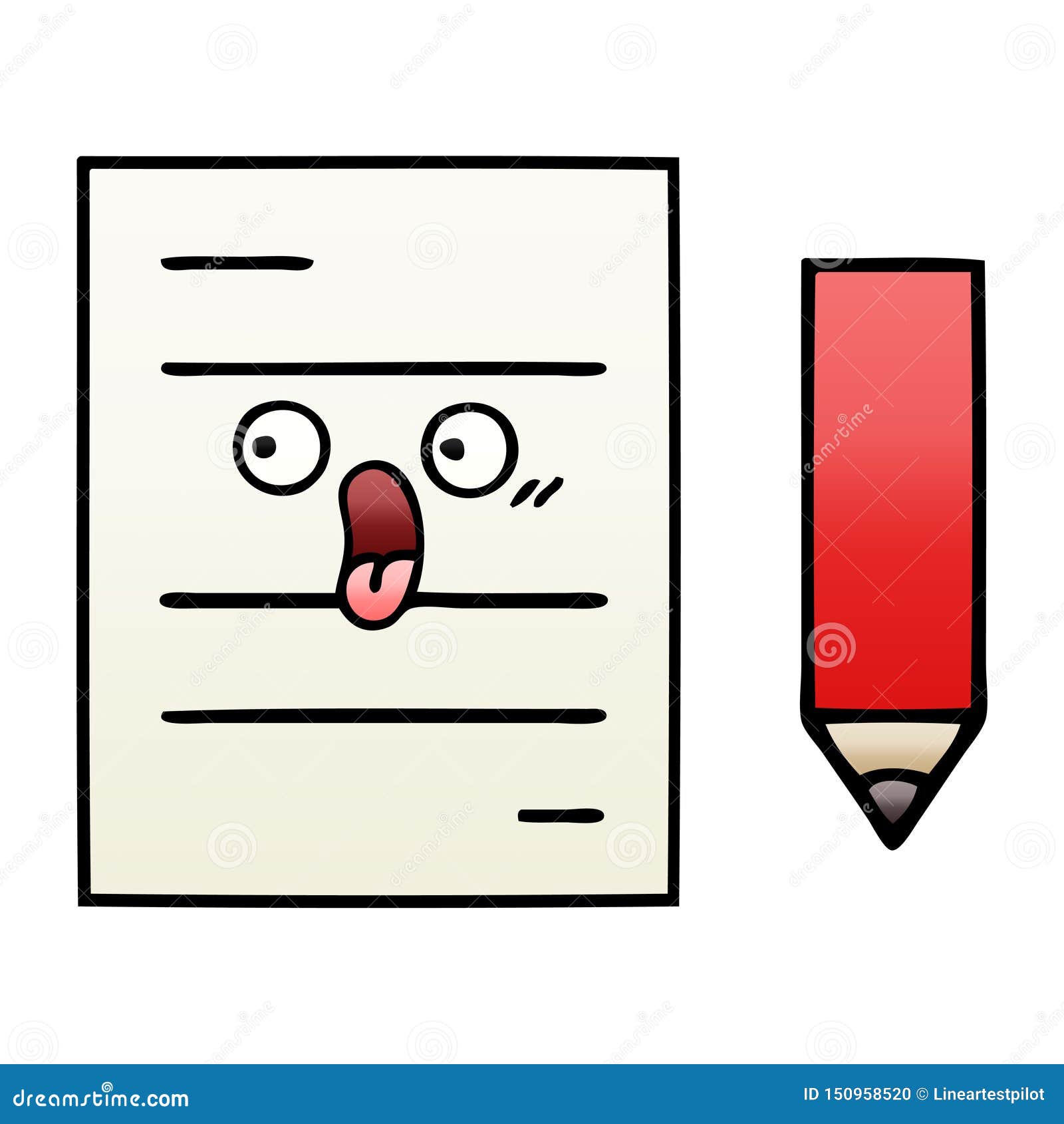 A Creative Gradient Shaded Cartoon Test Paper Stock Vector ...