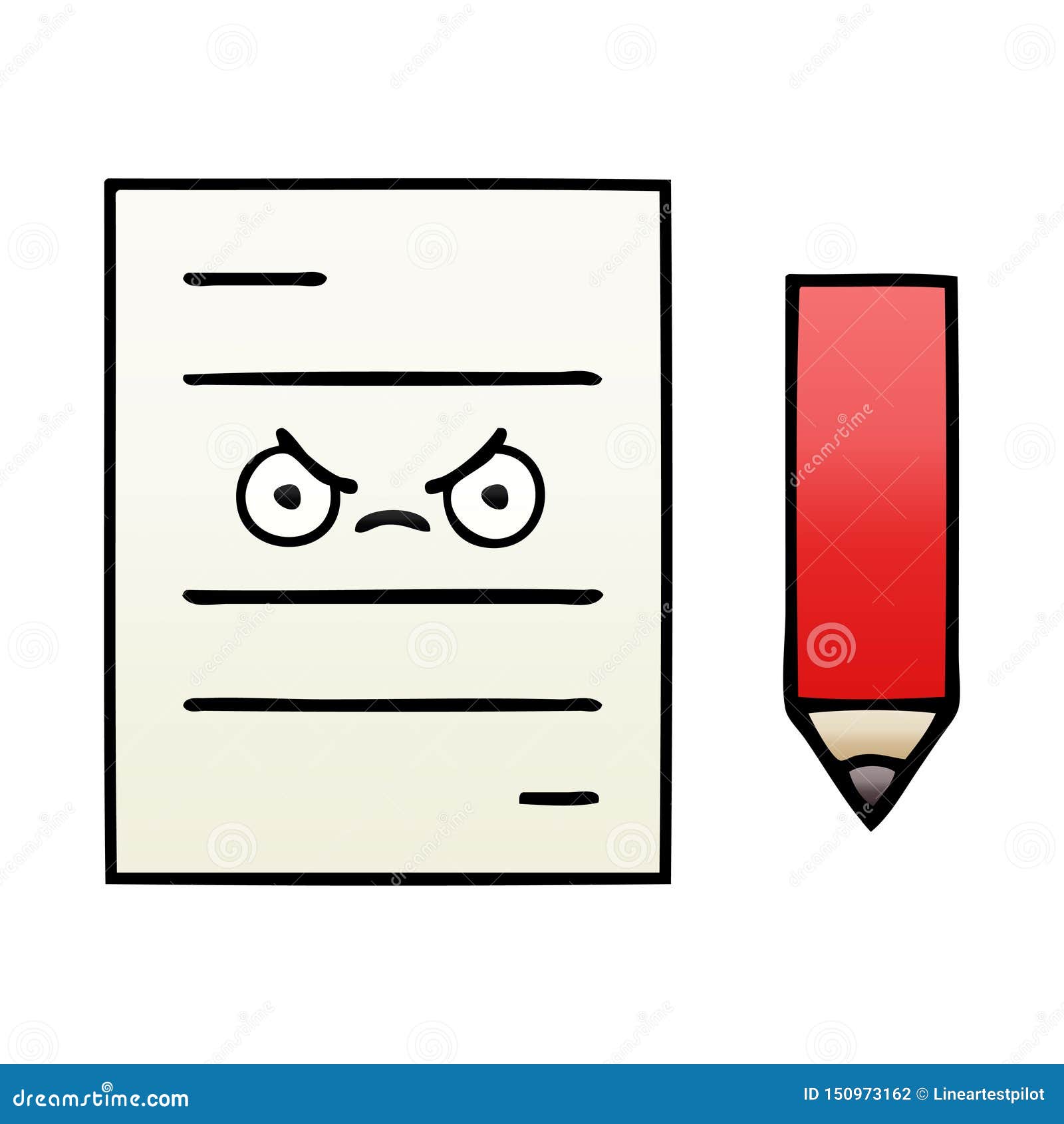 A Creative Gradient Shaded Cartoon Test Paper Stock Vector ...