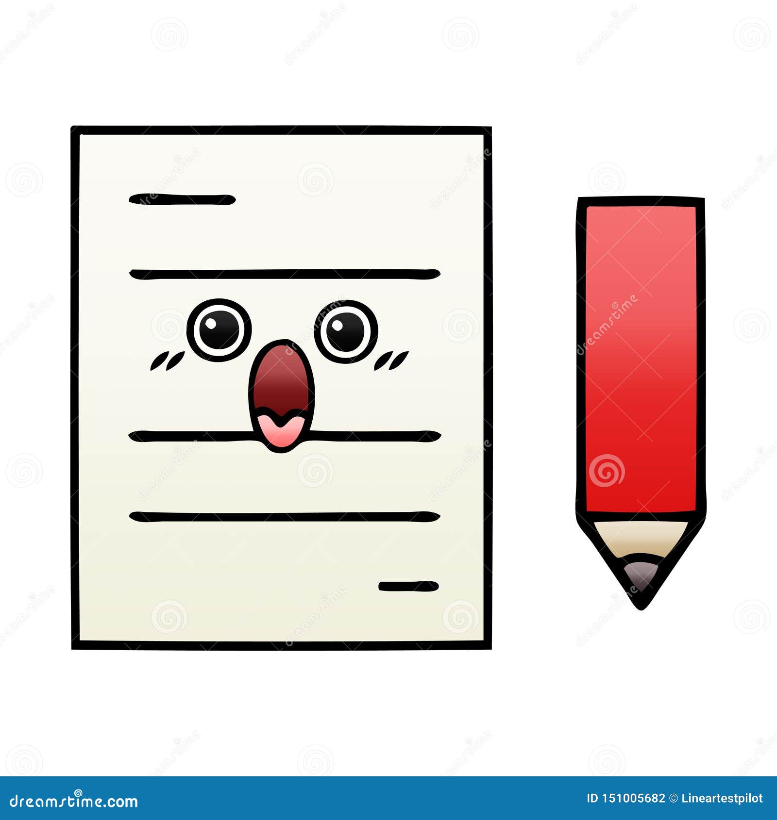 A Creative Gradient Shaded Cartoon Test Paper Stock Vector ...