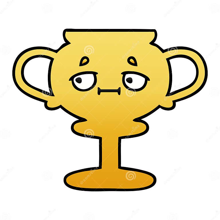 A Creative Gradient Shaded Cartoon Trophy Stock Vector - Illustration ...