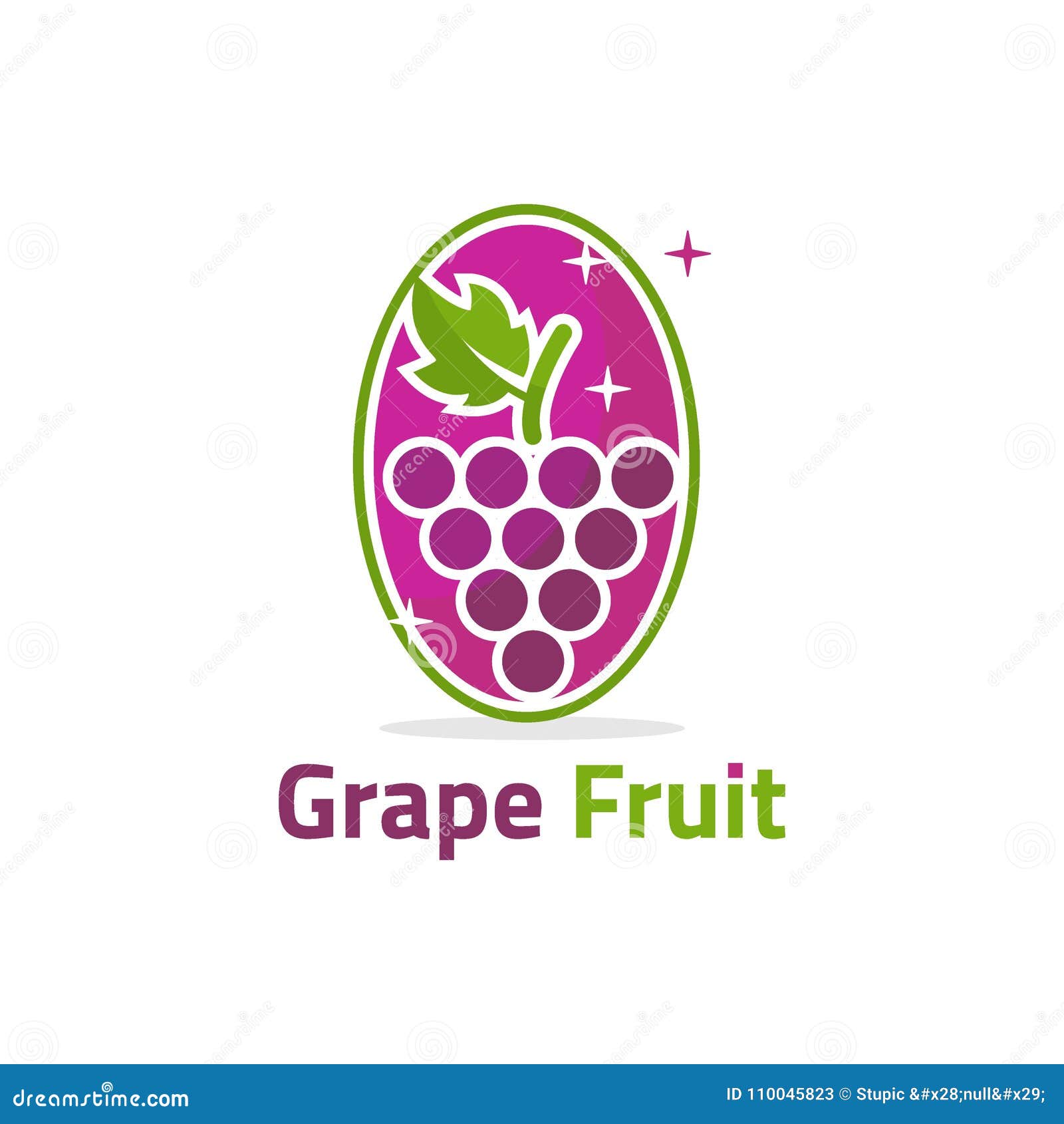 Creative Grape Logo Vector Art Logo Stock Illustration - Illustration ...