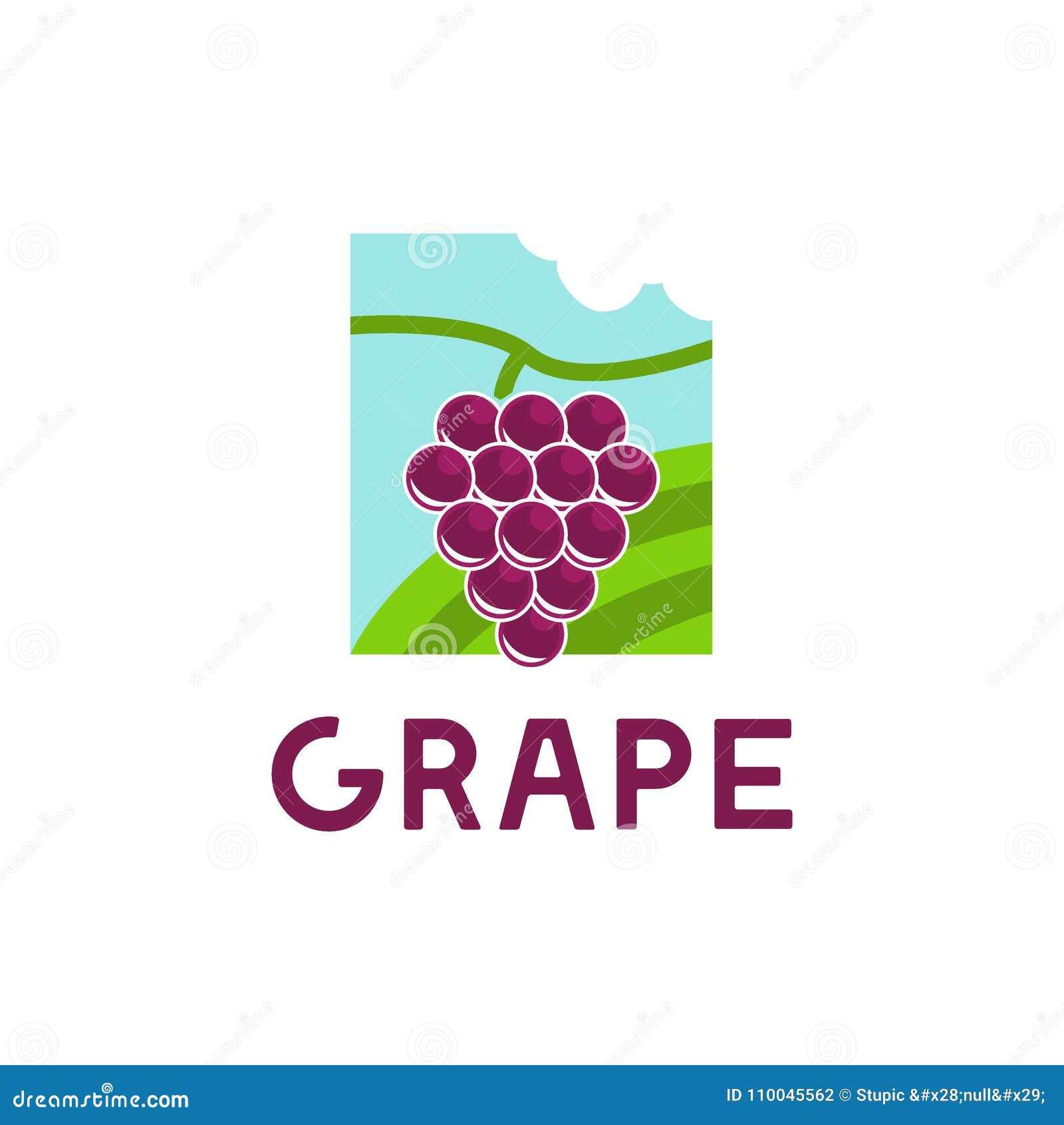 Creative Grape Logo Vector Art Logo Stock Illustration - Illustration ...