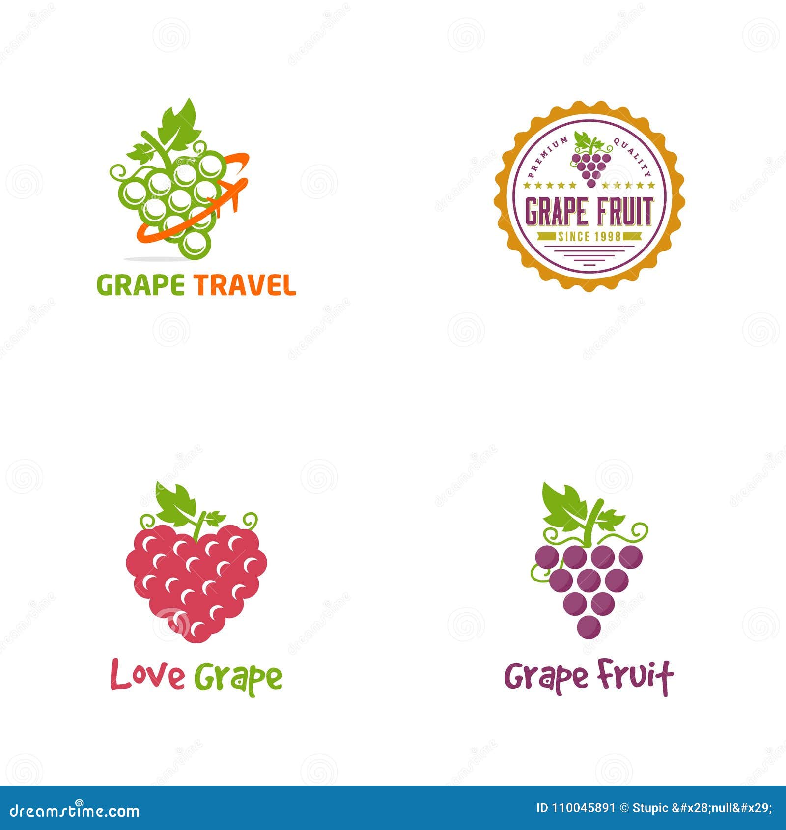 Creative Grape Logo Vector Art Logo Stock Illustration - Illustration ...