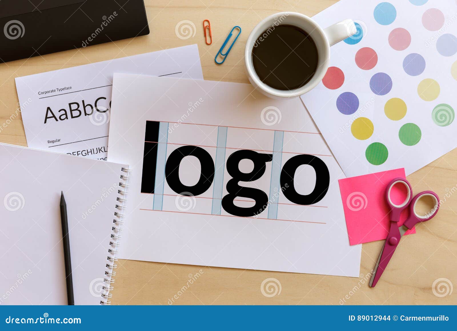 Creative Graphic Designer Desk Stock Photo - Image of view, desk: 89012944