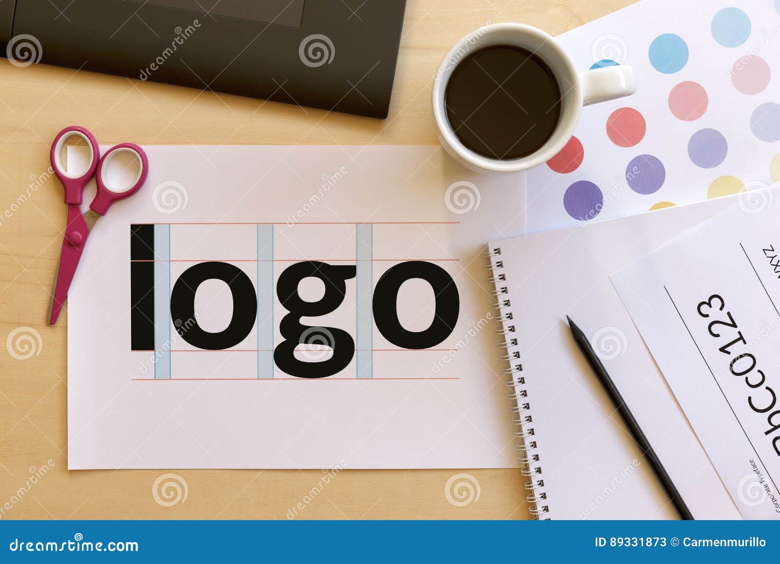 Creative Graphic Designer Desk Stock Image - Image of branding, flat ...