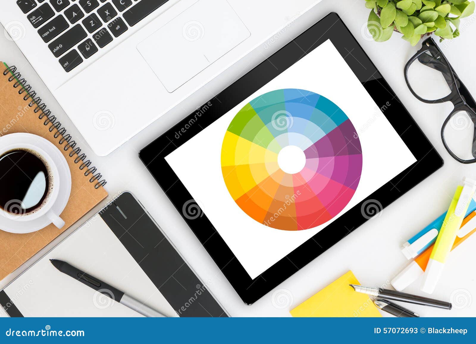 Creative Graphic Designer Desk Stock Image - Image of design, apple ...