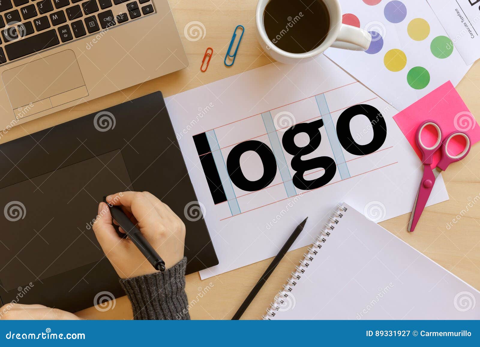 Creative Graphic Designer Using a Graphics Tablet at Work Stock Image ...