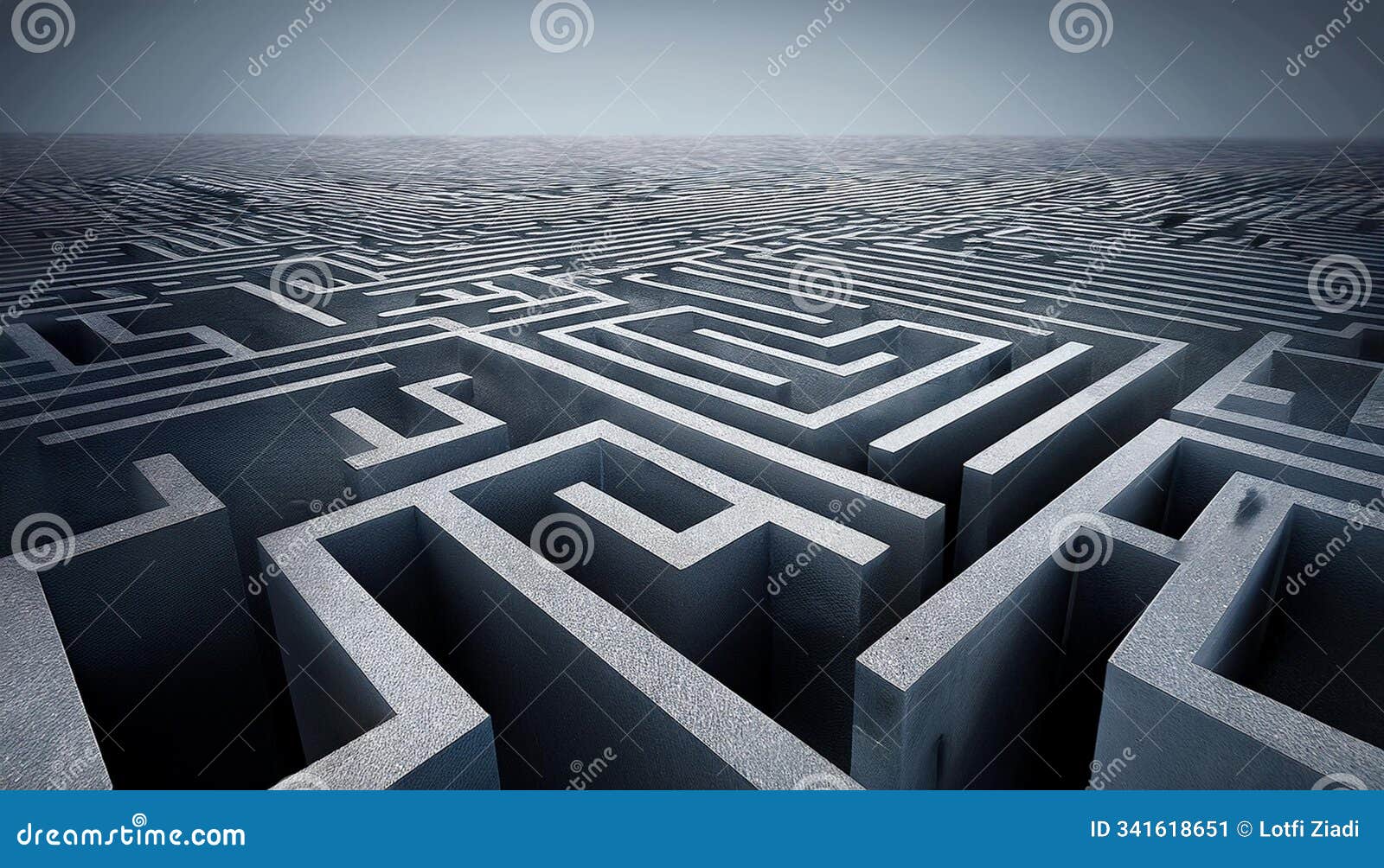 Creative Gray Maze Backdrop Stock Illustration - Illustration of ...