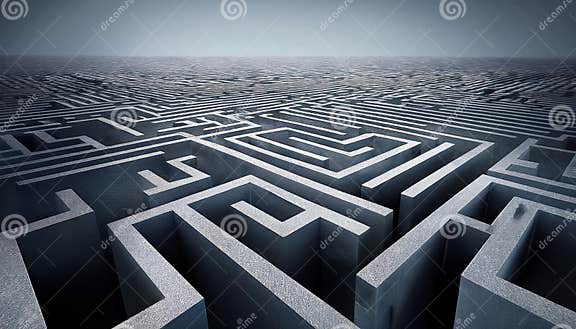 Creative Gray Maze Backdrop Stock Illustration - Illustration of ...