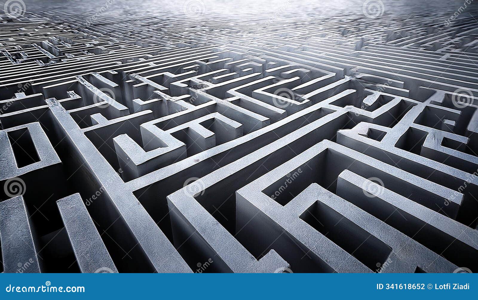 Creative Gray Maze Backdrop Stock Illustration - Illustration of ...