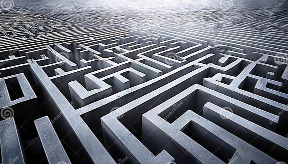 Creative Gray Maze Backdrop Stock Illustration - Illustration of ...
