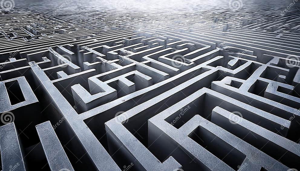 Creative Gray Maze Backdrop Stock Illustration - Illustration of ...