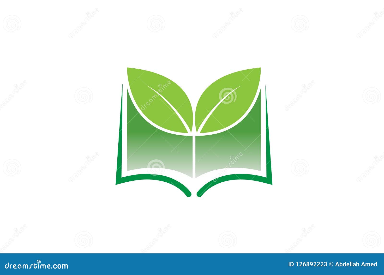 Creative Green Book Leaf Logo Stock Vector - Illustration of abstract ...