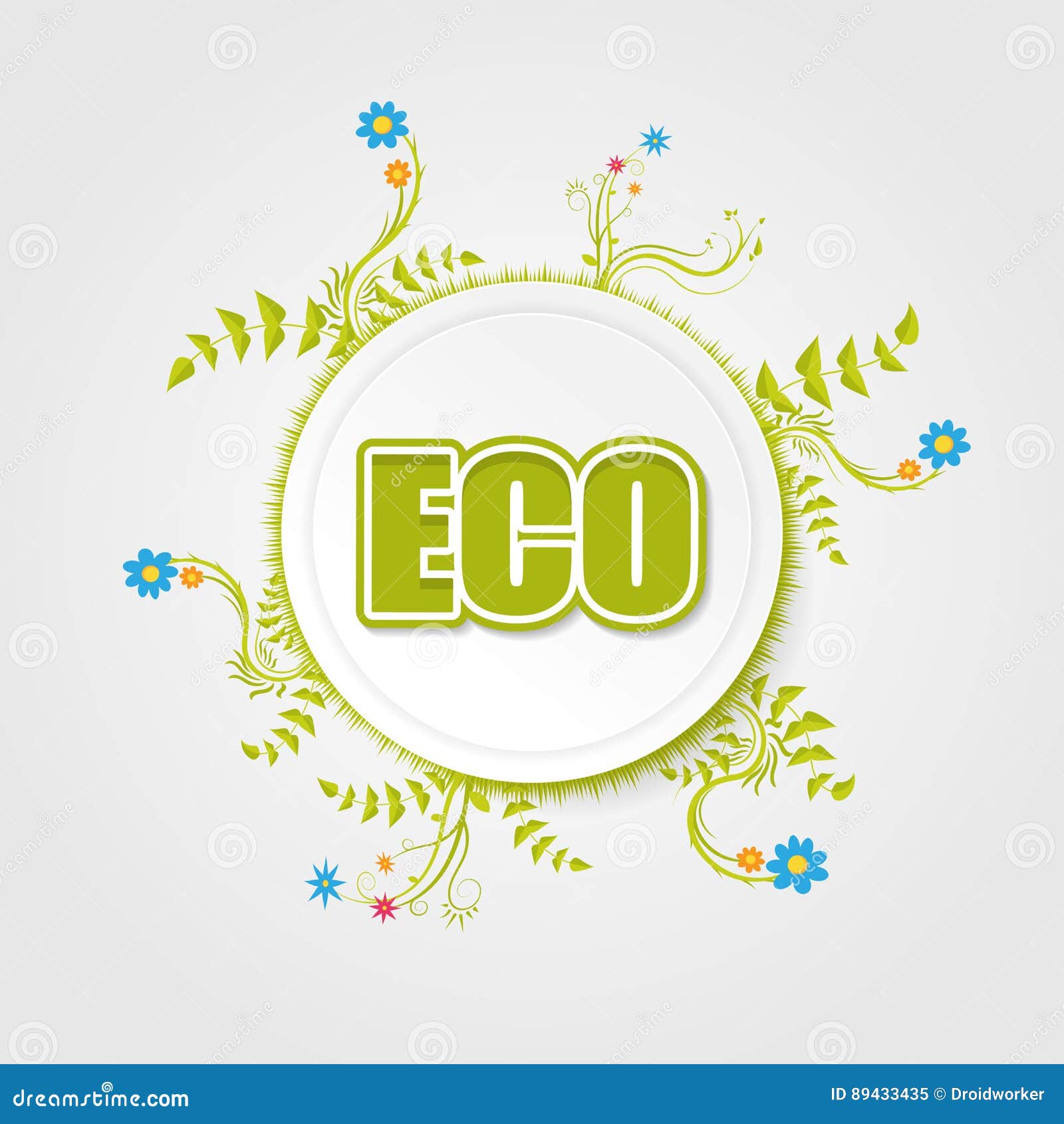 Creative Green Eco Label Design. Stock Vector - Illustration of green ...