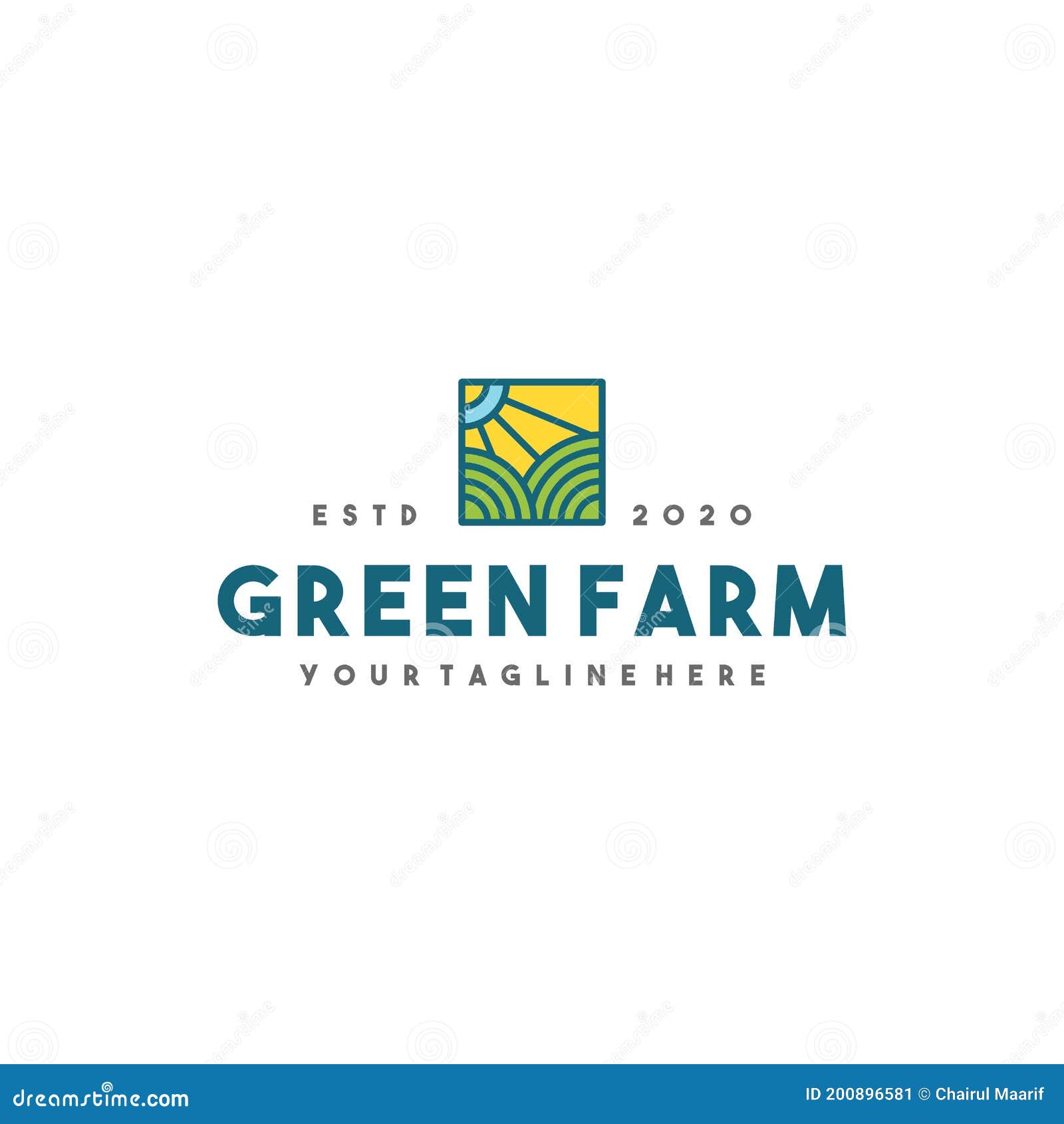 Creative Green Farm Logo Design Stock Illustration - Illustration of ...