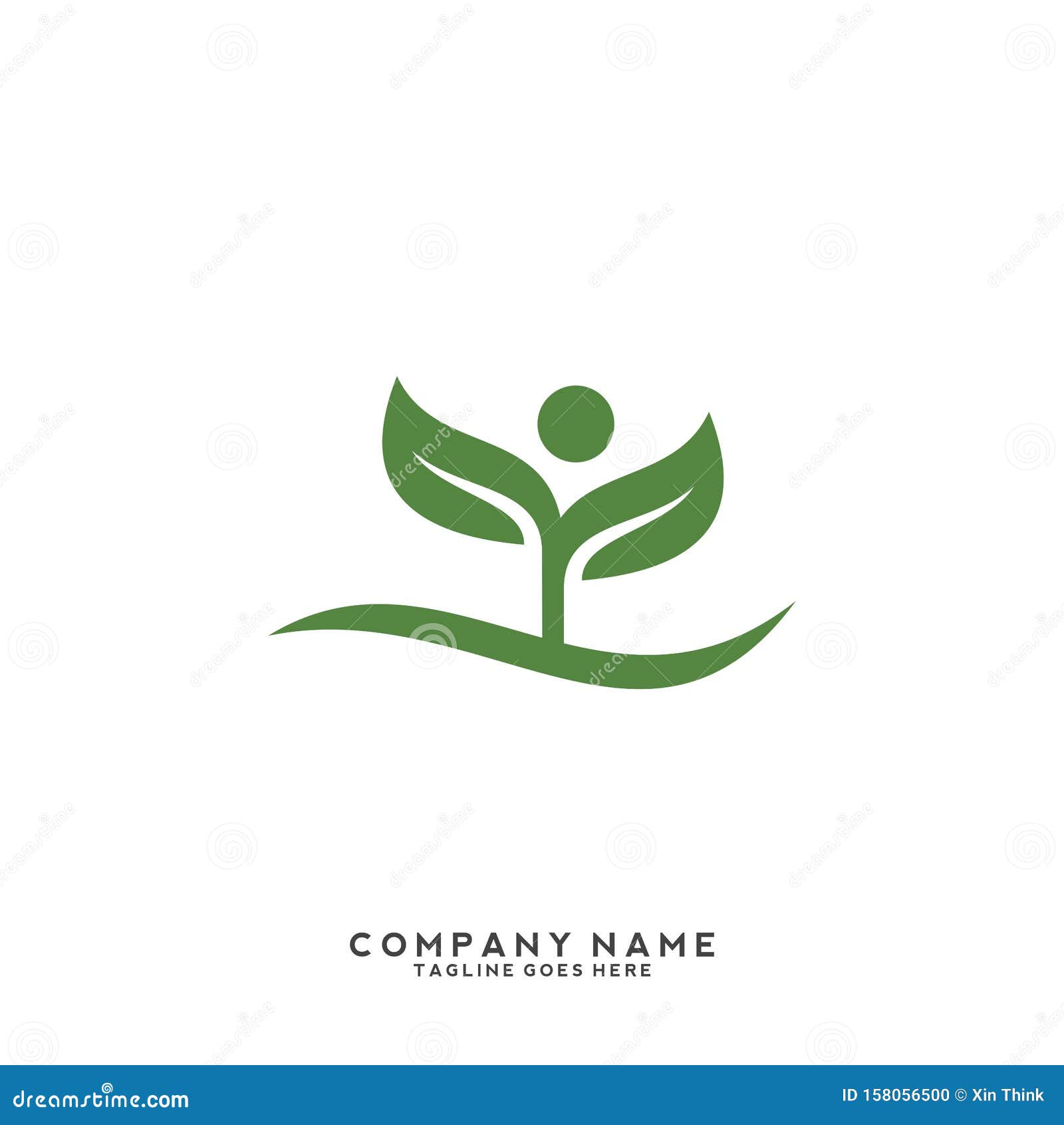 Creative Green Leaf Logo Template Stock Vector - Illustration of line ...