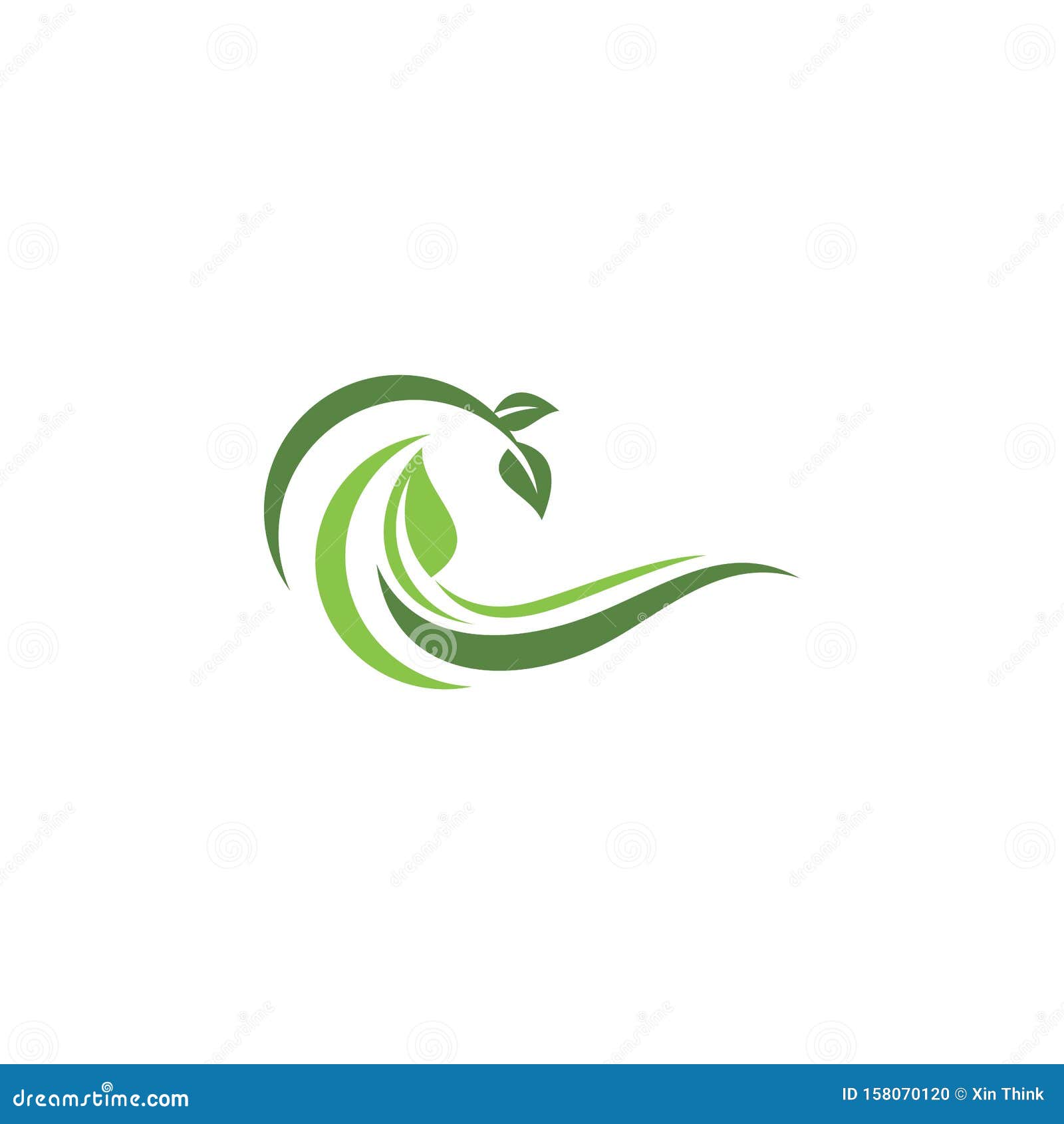 Creative Green Leaf Logo Template Stock Vector - Illustration of ...