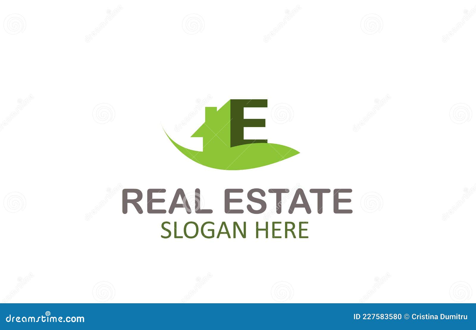 Creative Green Letter E Real Estate Logo Design Vector Stock Vector ...