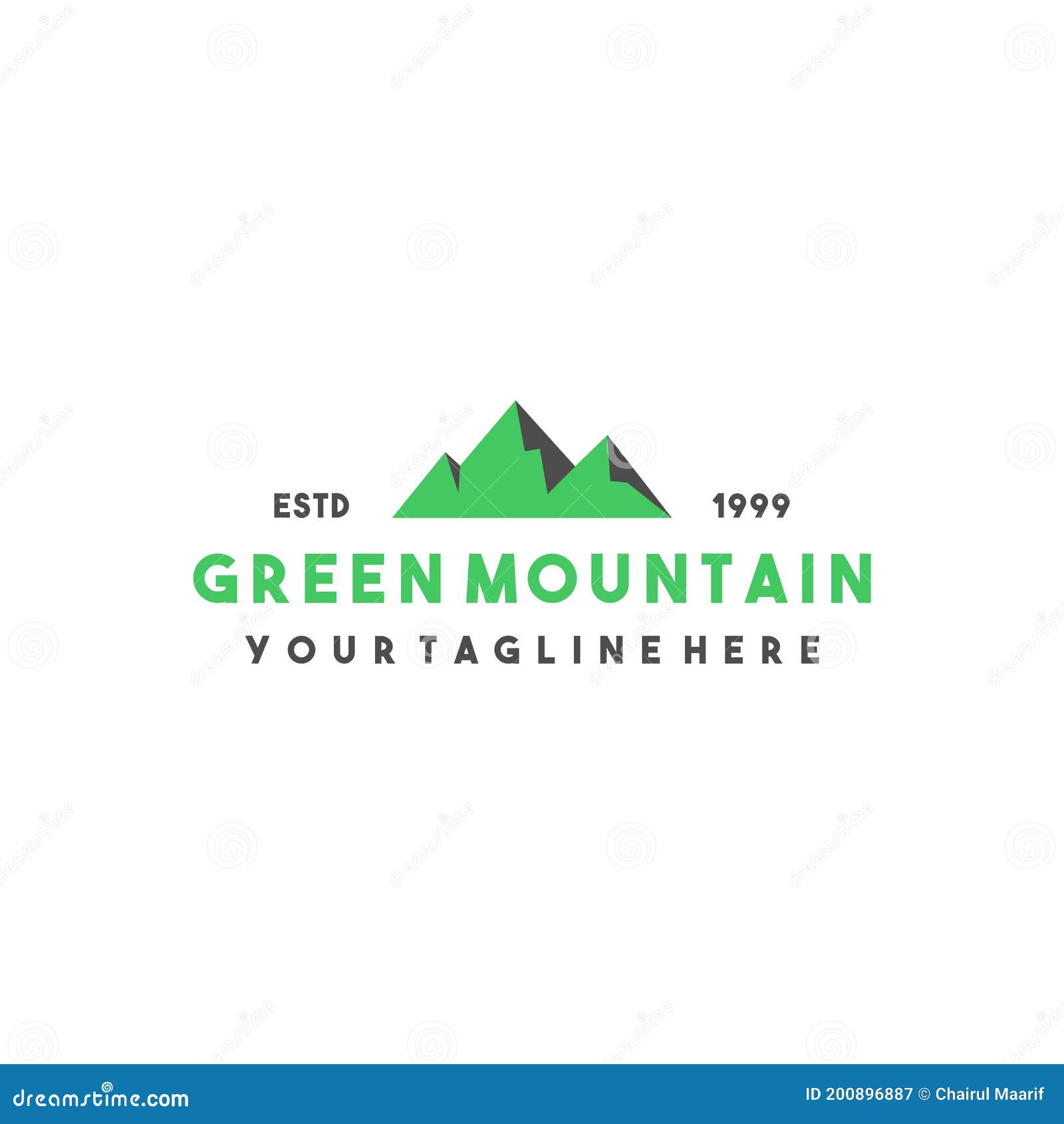 Creative Green Mountain Logo Design Stock Illustration - Illustration ...