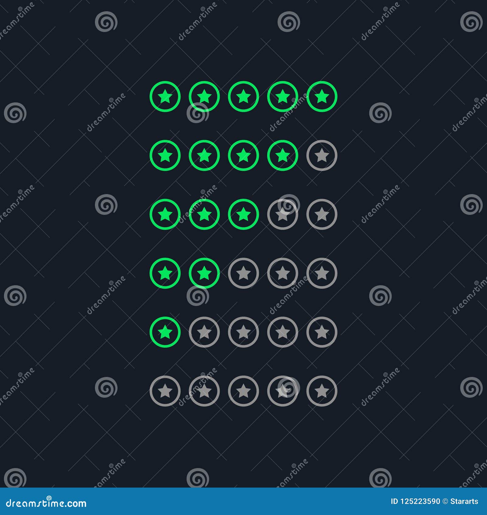 Creative Green Neon Style Star Rating Symbols Stock Vector ...