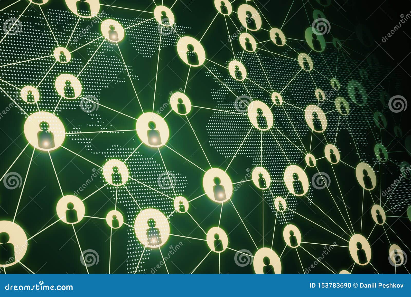 Creative Green Social Network Stock Illustration - Illustration of ...