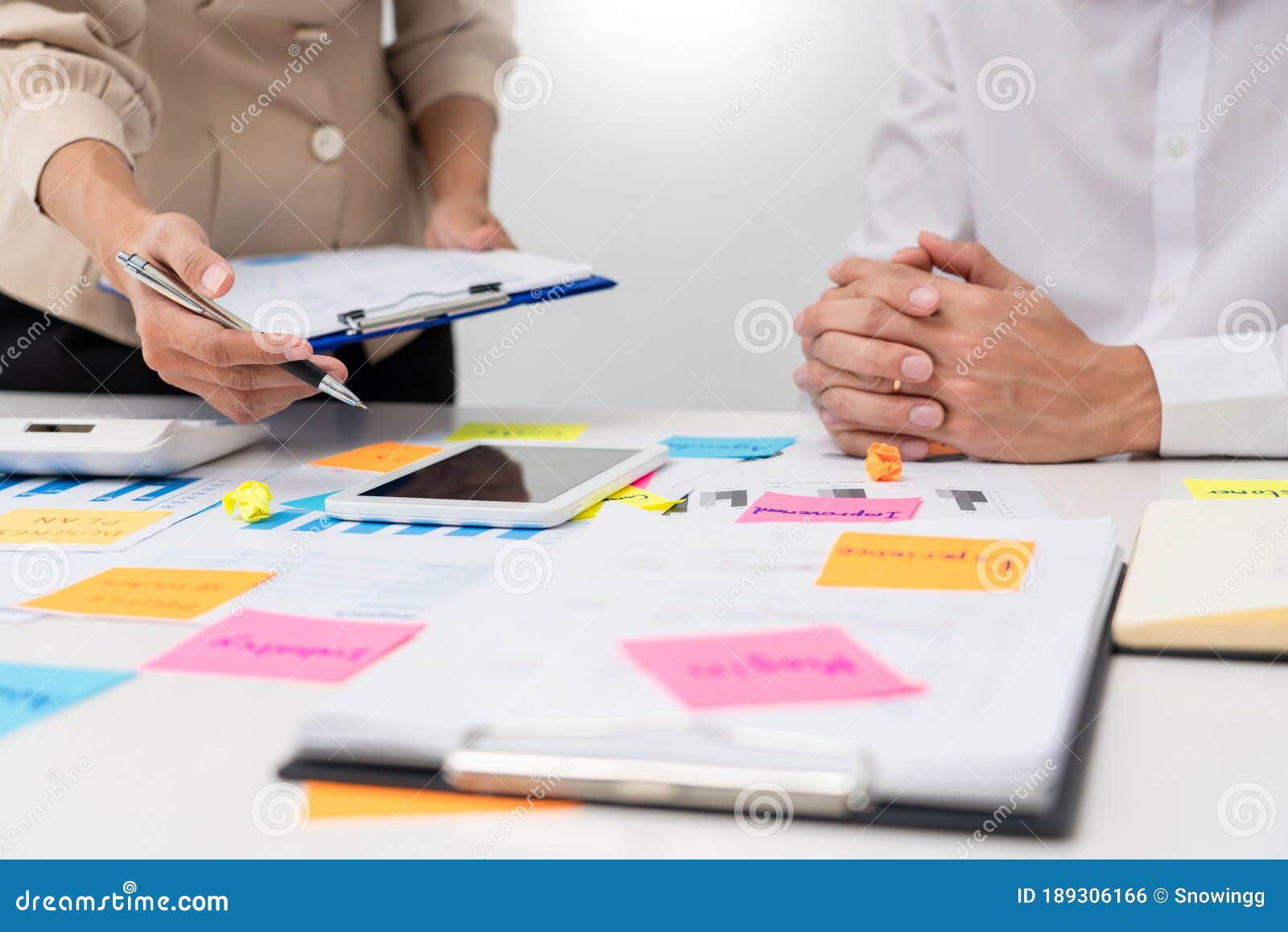 Creative Group of Business People Brainstorming Use Sticky Notes To ...