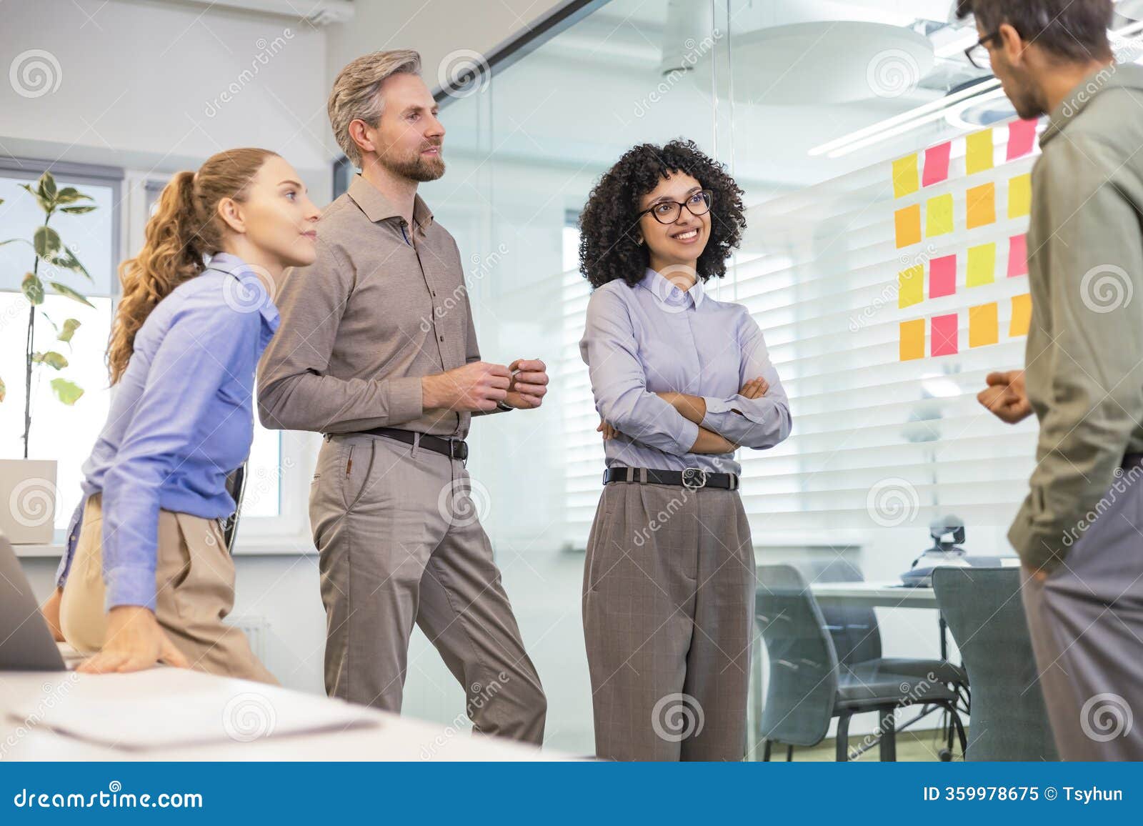 Creative Group or Business People Planning Innovation with Sticky Notes ...