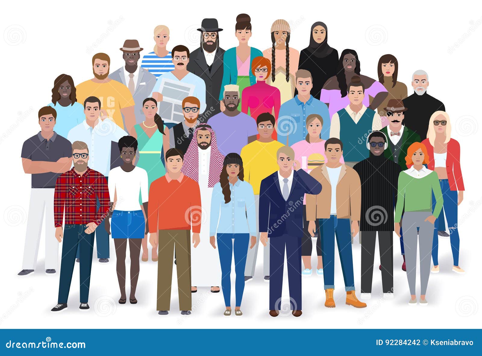 Creative Group of Different People, Vector Illustration Stock Vector ...