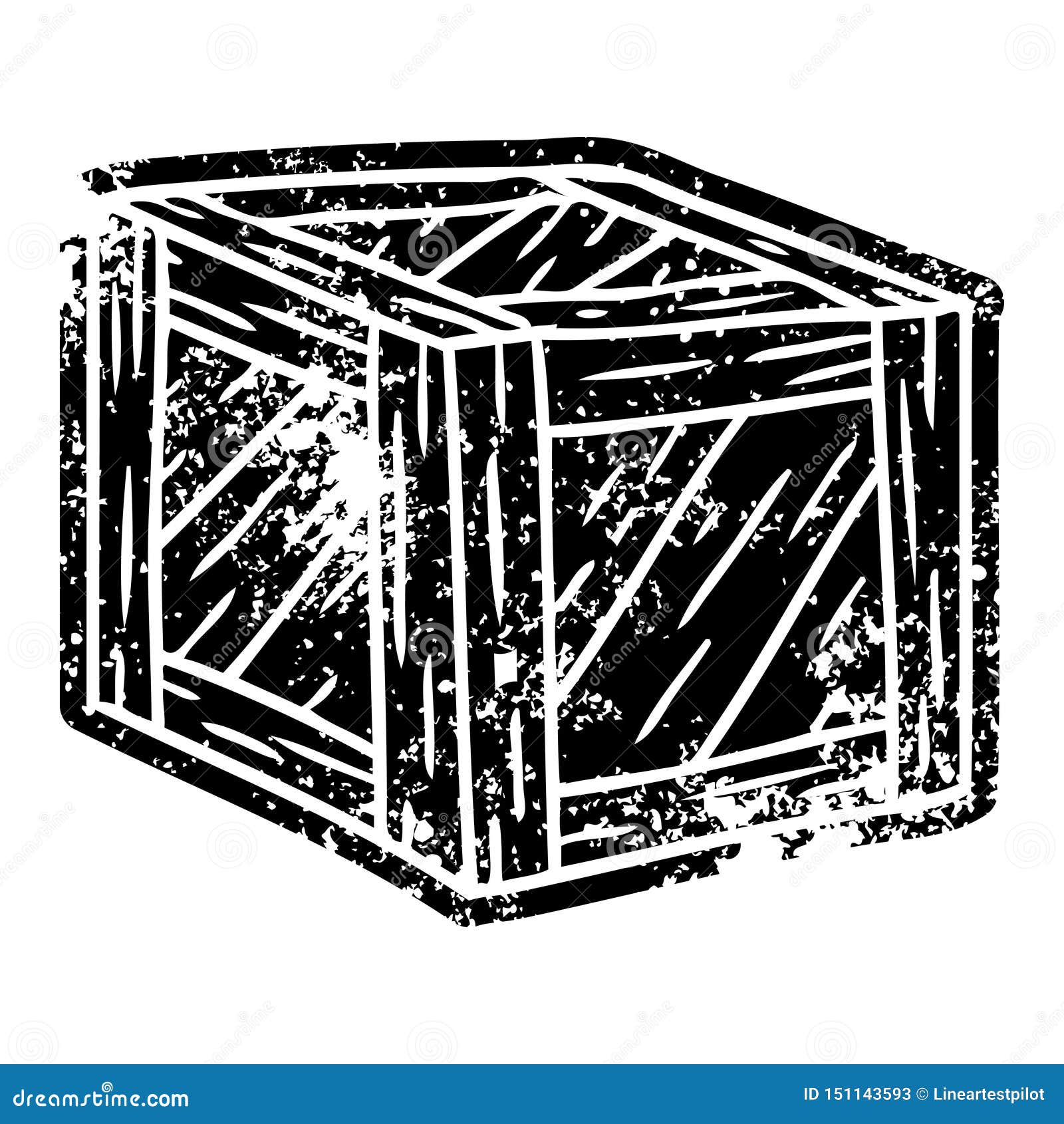 A Creative Grunge Icon Drawing of a Wooden Crate Stock Vector ...