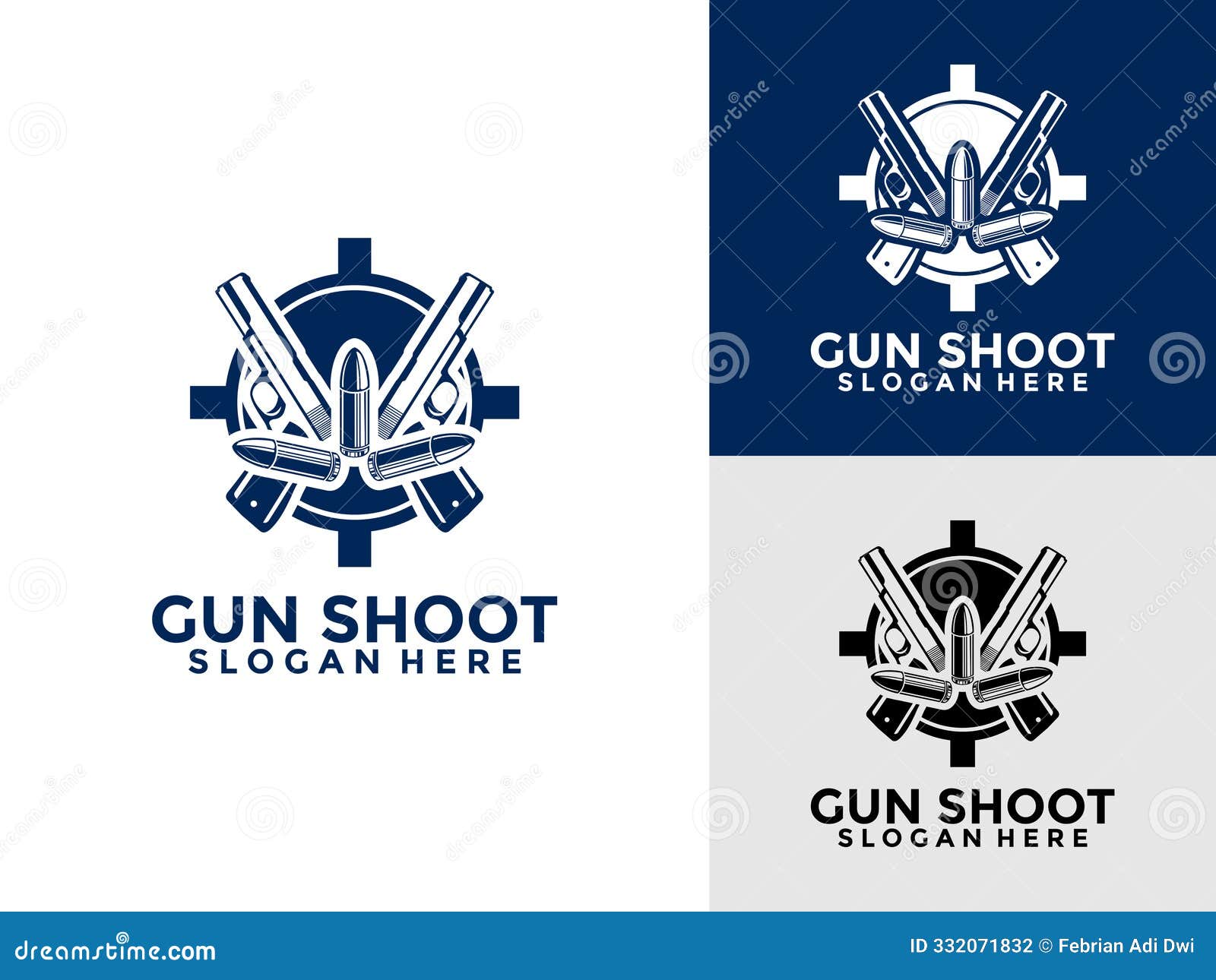 Creative Gun with Bullet Logo Vector Design. Vintage Gun Logo Stock ...