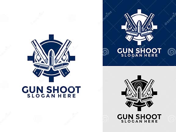 Creative Gun with Bullet Logo Vector Design. Vintage Gun Logo Stock ...