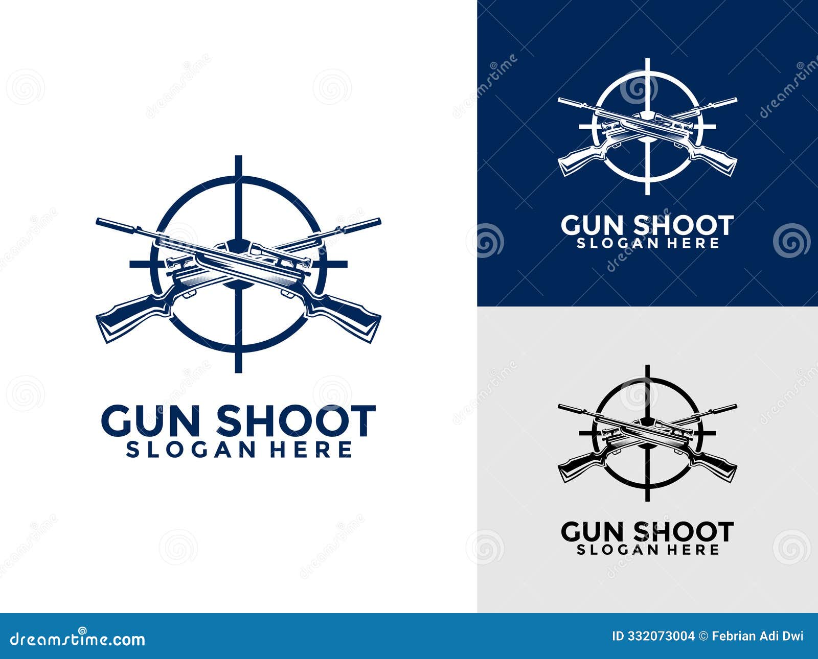 Creative Gun Logo Vector Design. Sniper Shoot Logo Stock Vector ...