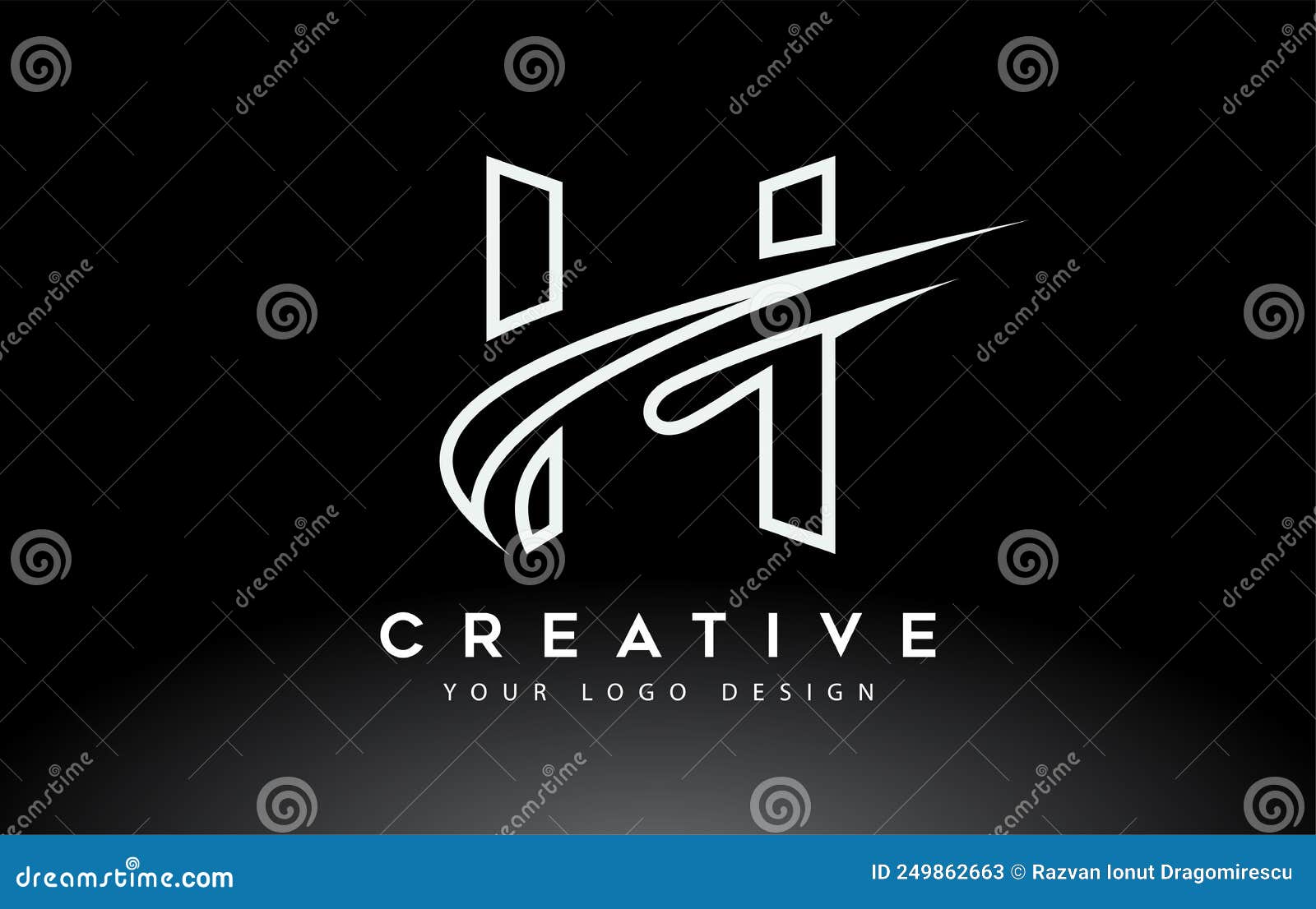 Creative H Letter Logo Design with Swoosh Icon Vector Stock Vector ...