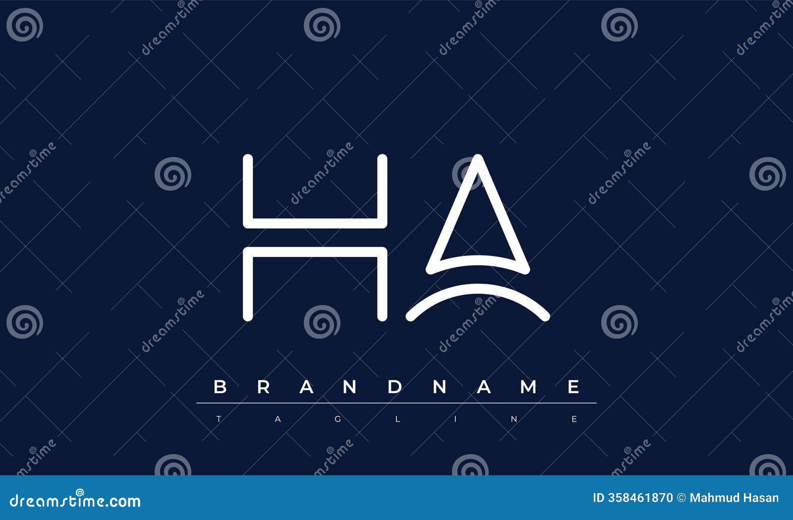 Creative HA Letter Initial Logo Vector Image | CartoonDealer.com #358461870