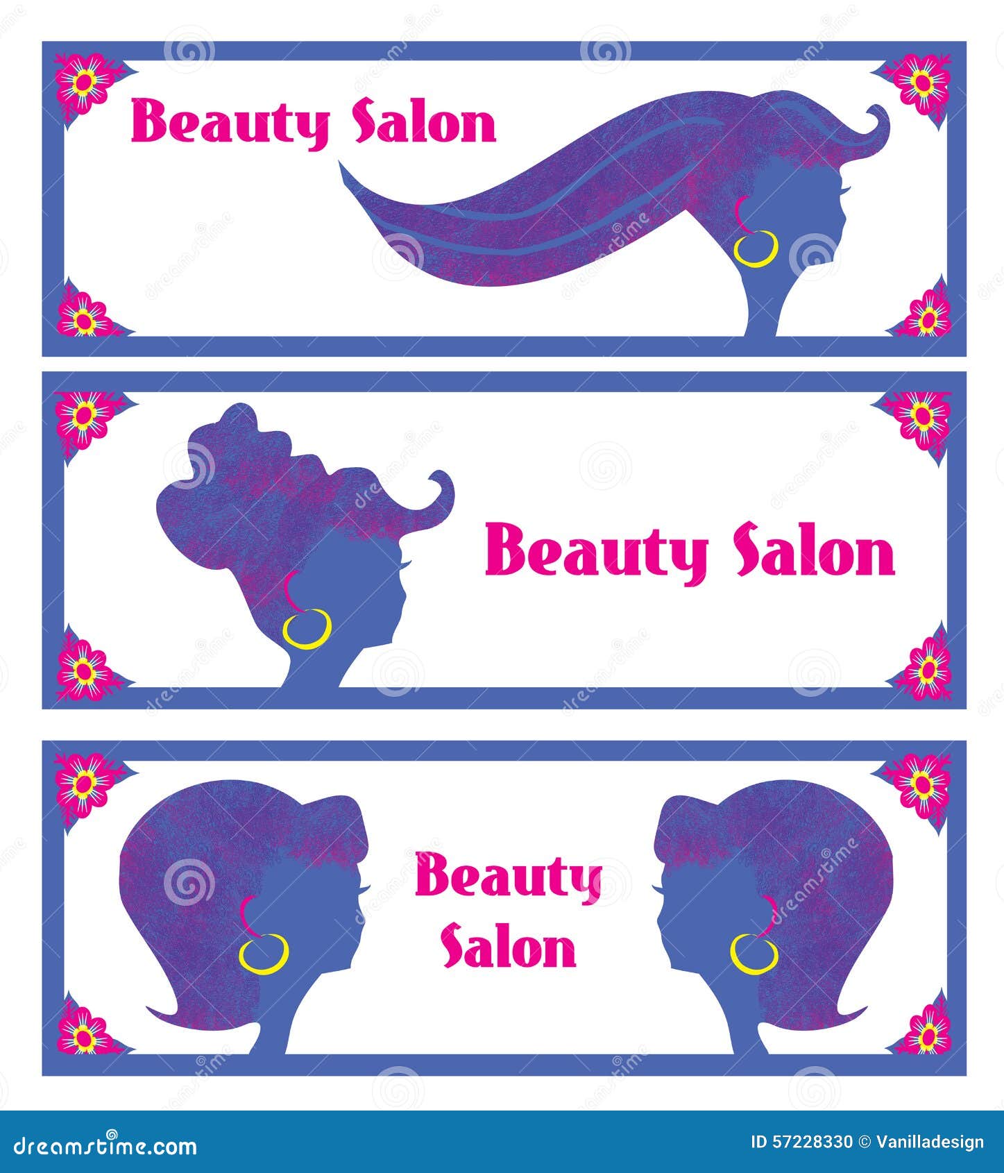 Creative Hair Salon Banners. Stock Vector - Illustration of card ...