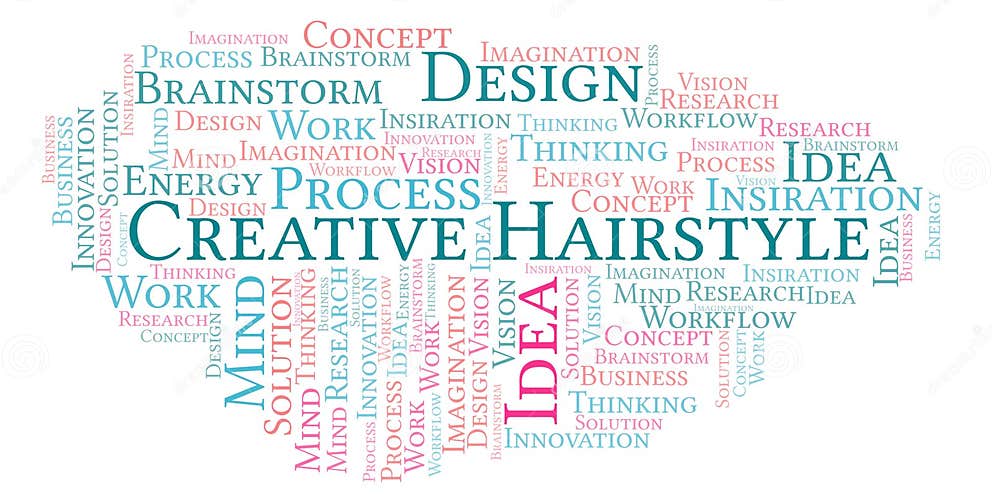 Creative Hairstyle Word Cloud, Made with Text only. Stock Illustration ...