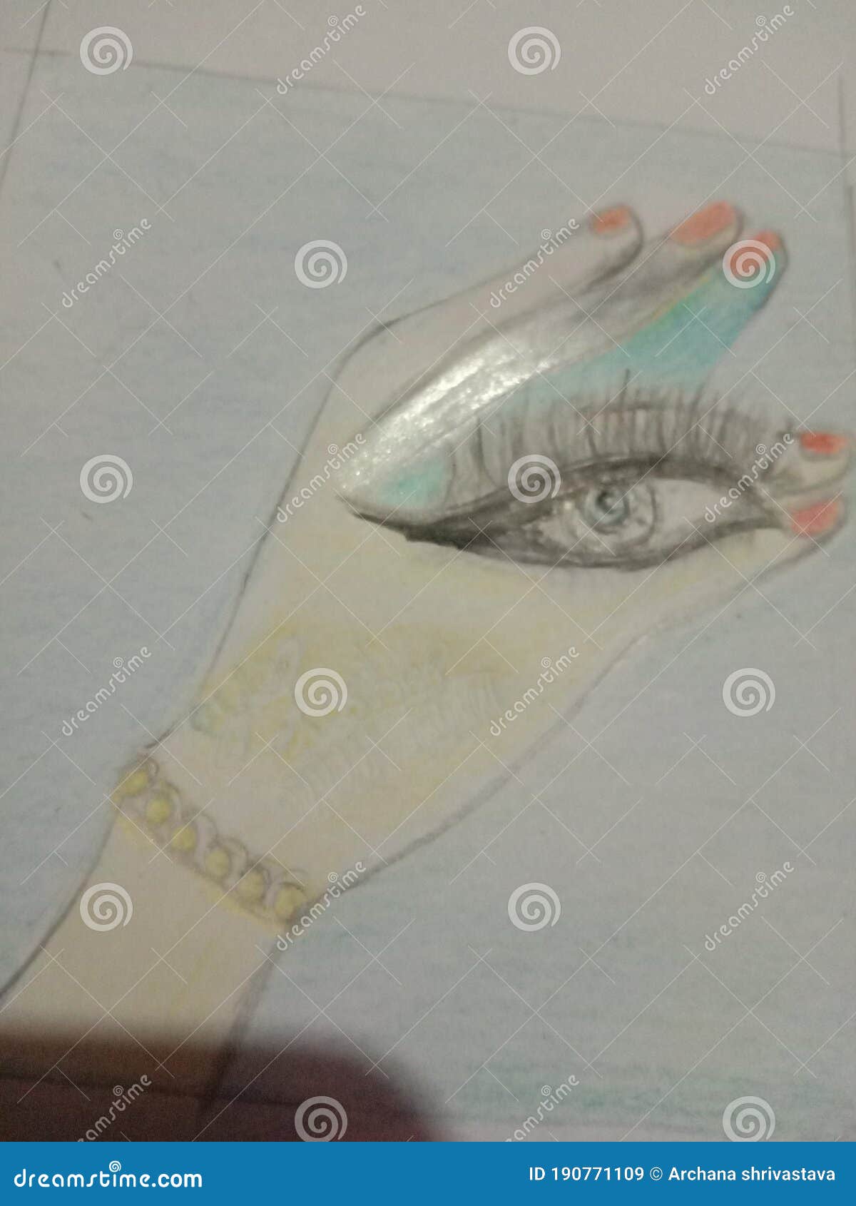 Creative hand design stock illustration. Illustration of drawing ...